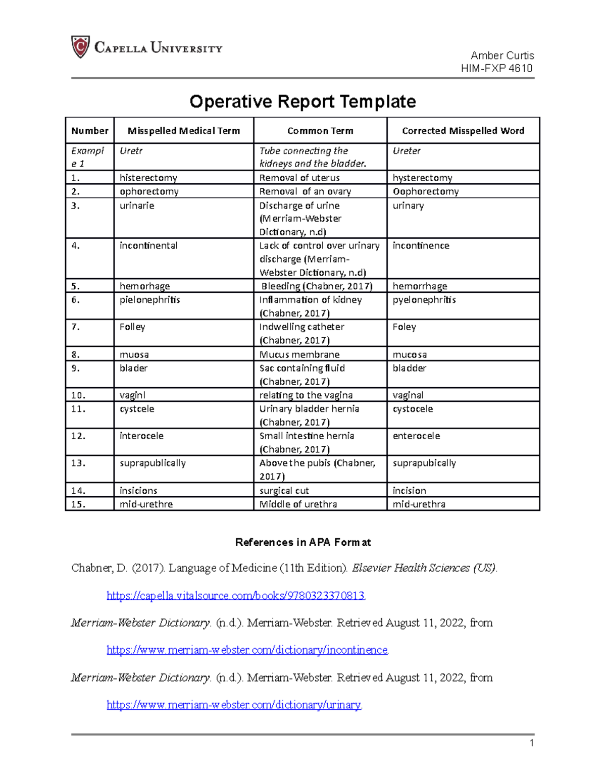 HIM-FXP4610 Curtis Amber Assessment 4-1 - HIM-FXP 4610 Operative Report ...