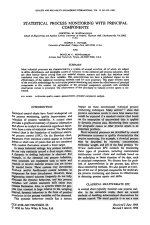 (1991) Wise et al., Application of MSPC to the West Valley Slurry-Fed ...