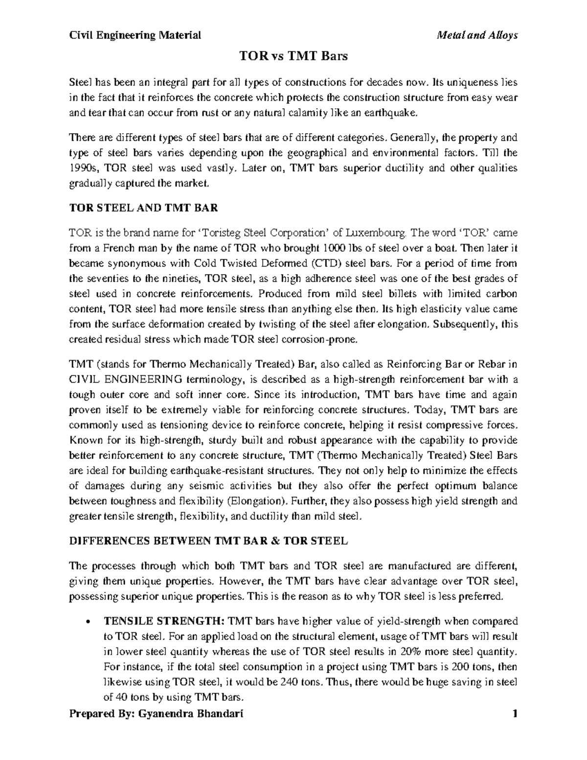 6. TOR vs TMT Bars - civil engineering materials - Civil Engineering ...