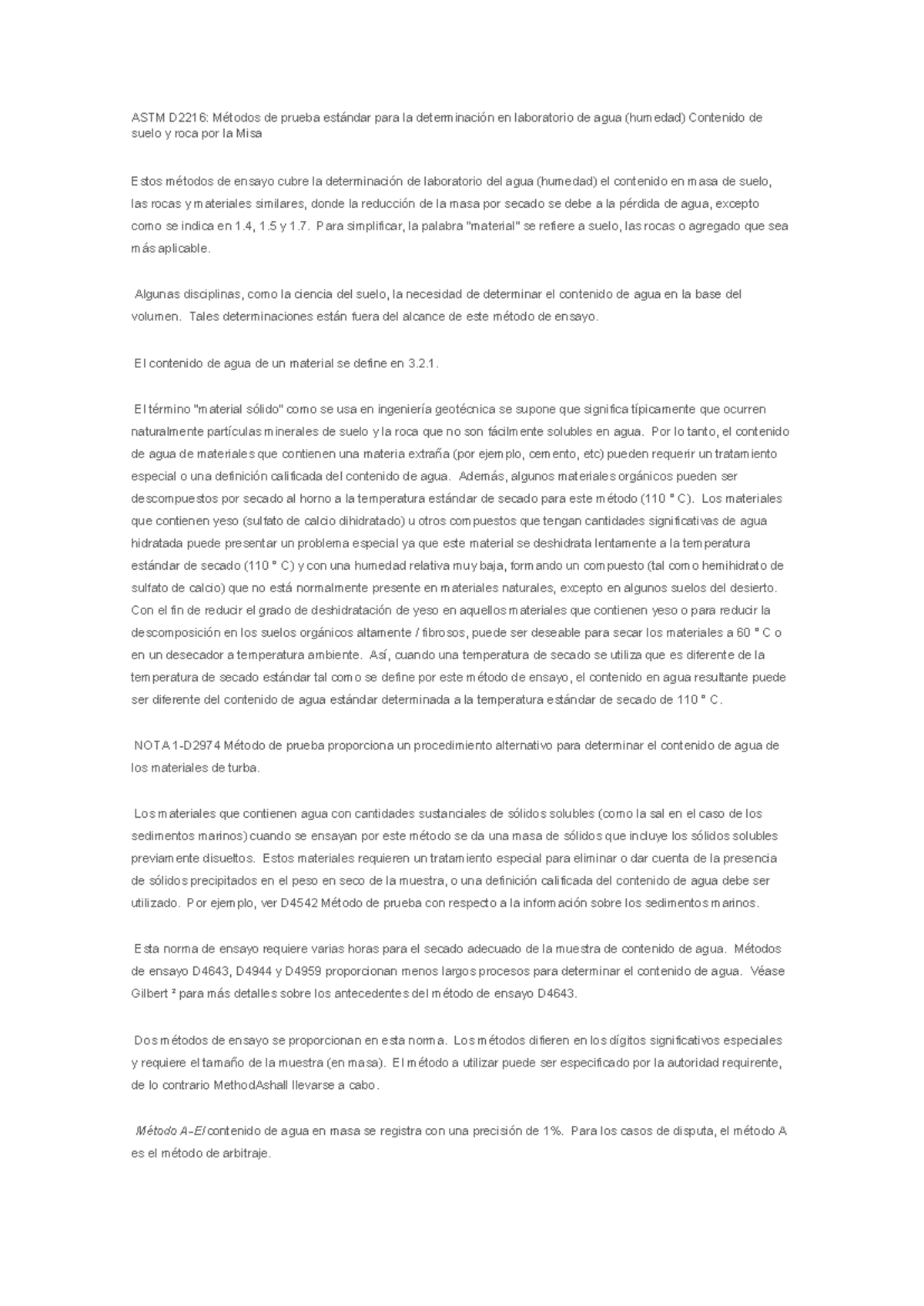 238490966-Astm-d2216 - ASTM D2216: Métodos de prueba estándar para la ...