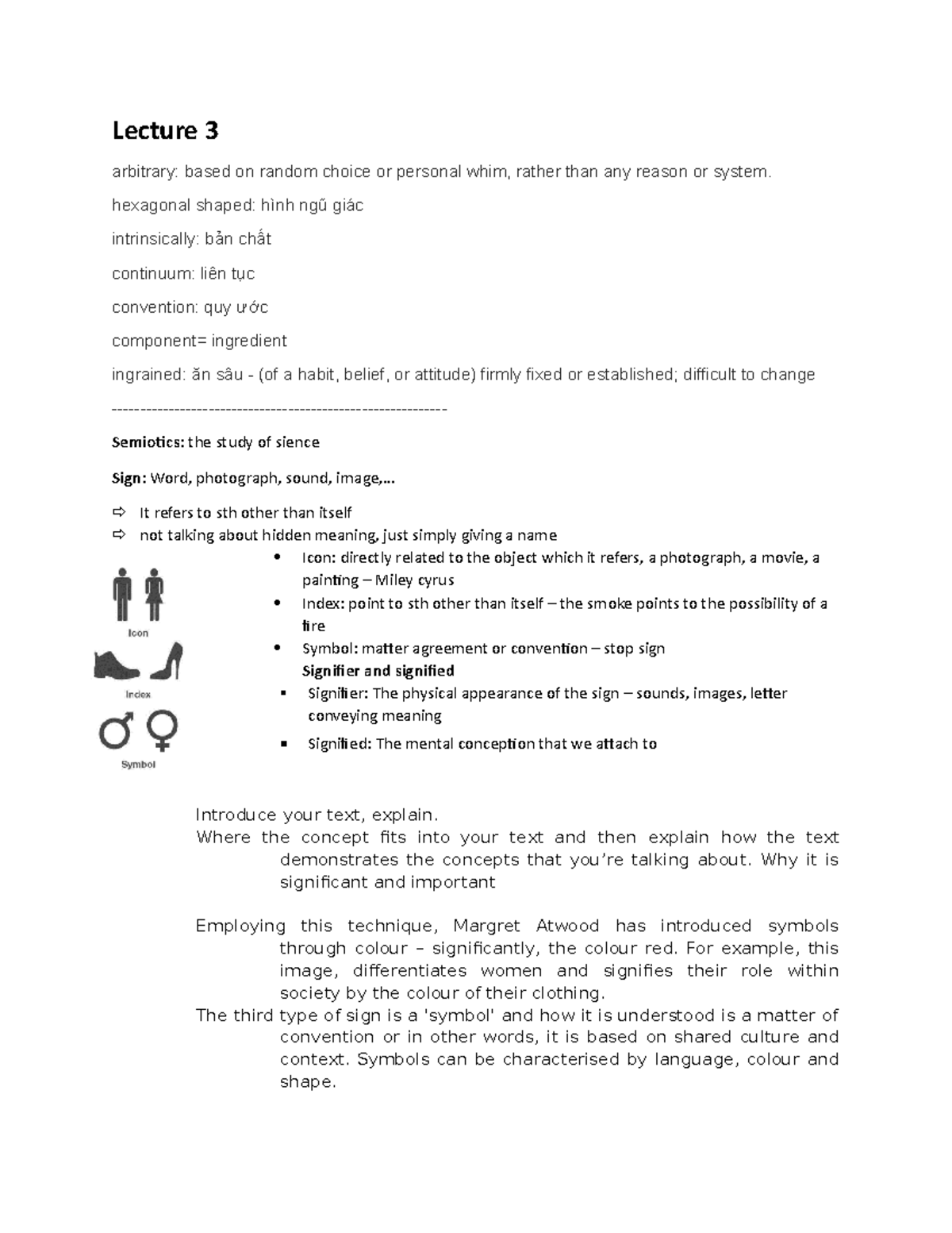 Note - note - Lecture 3 arbitrary: based on random choice or personal ...
