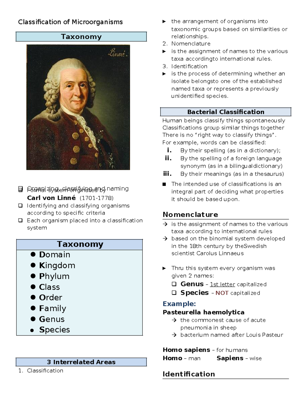 Classification of Microorganisms - Classification of Microorganisms ...