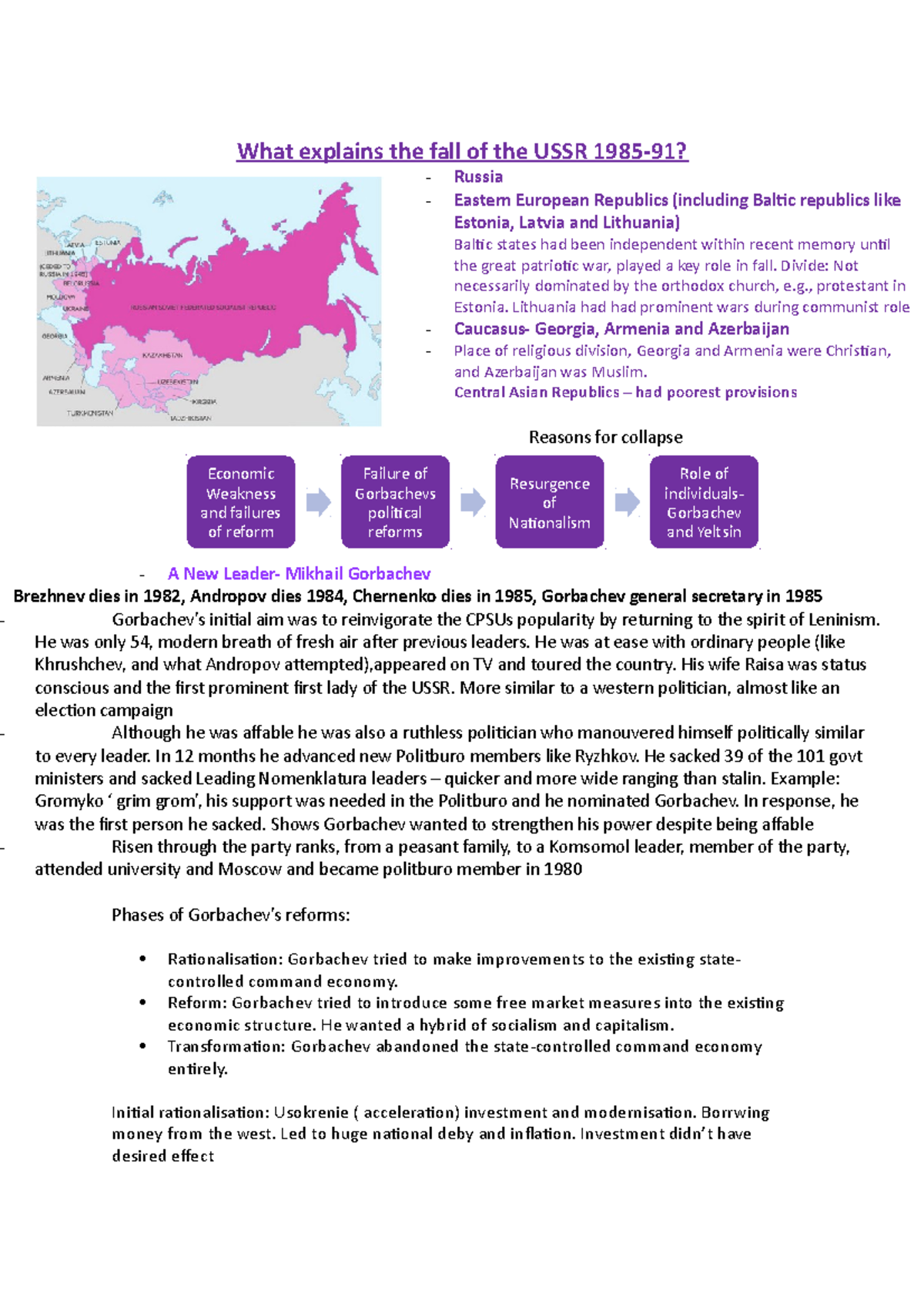 What explains the fall of the USSR 1985 - Economic Weakness and ...