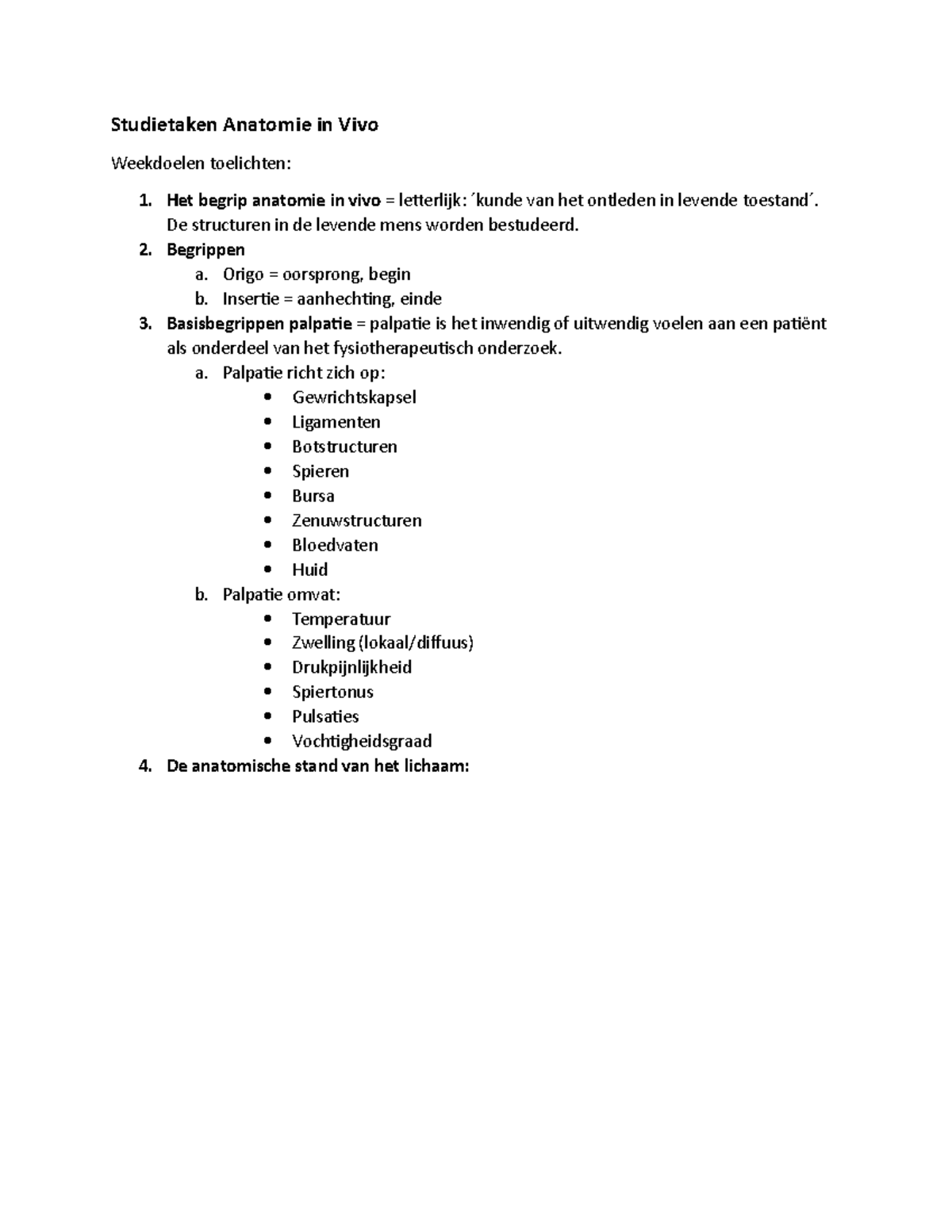 Studietaken anatomie in Vivo - Studietaken Anatomie in Vivo Weekdoelen ...