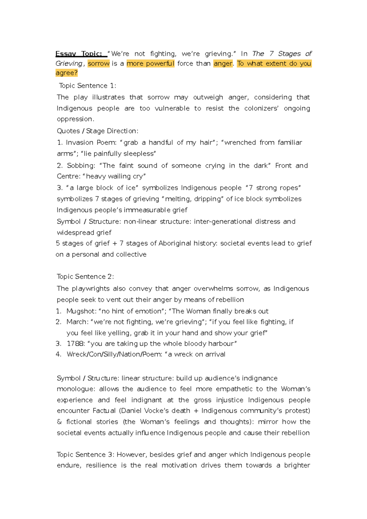 7S - brainstorm through a specific topic sentence - Essay Topic: “We’re ...