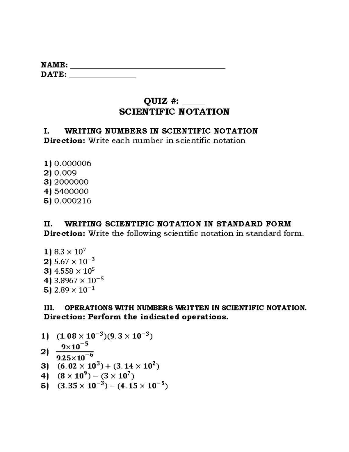 Activity On Scientific Notation NAME activity-on-scientific-notation-name