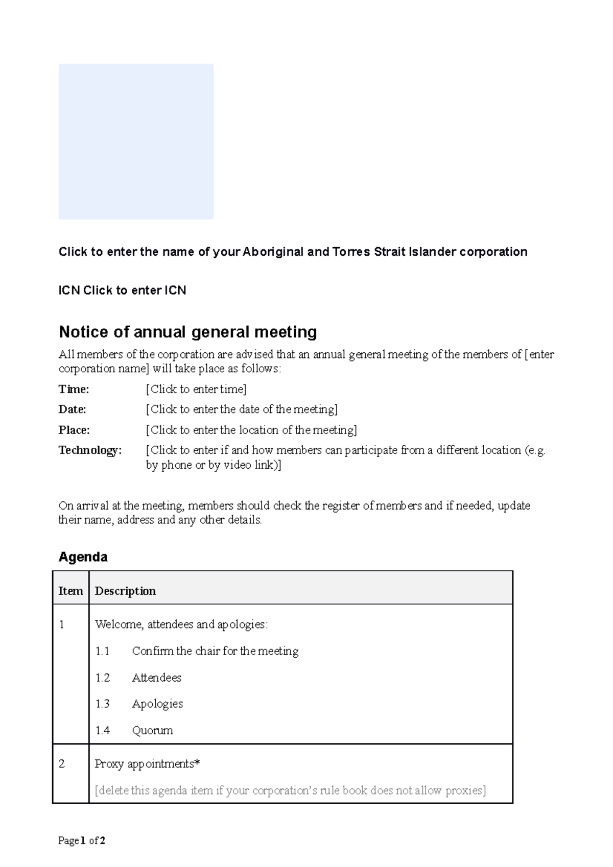 Template Notice-of-AGM revised 2018 how to write notice of AGM ...