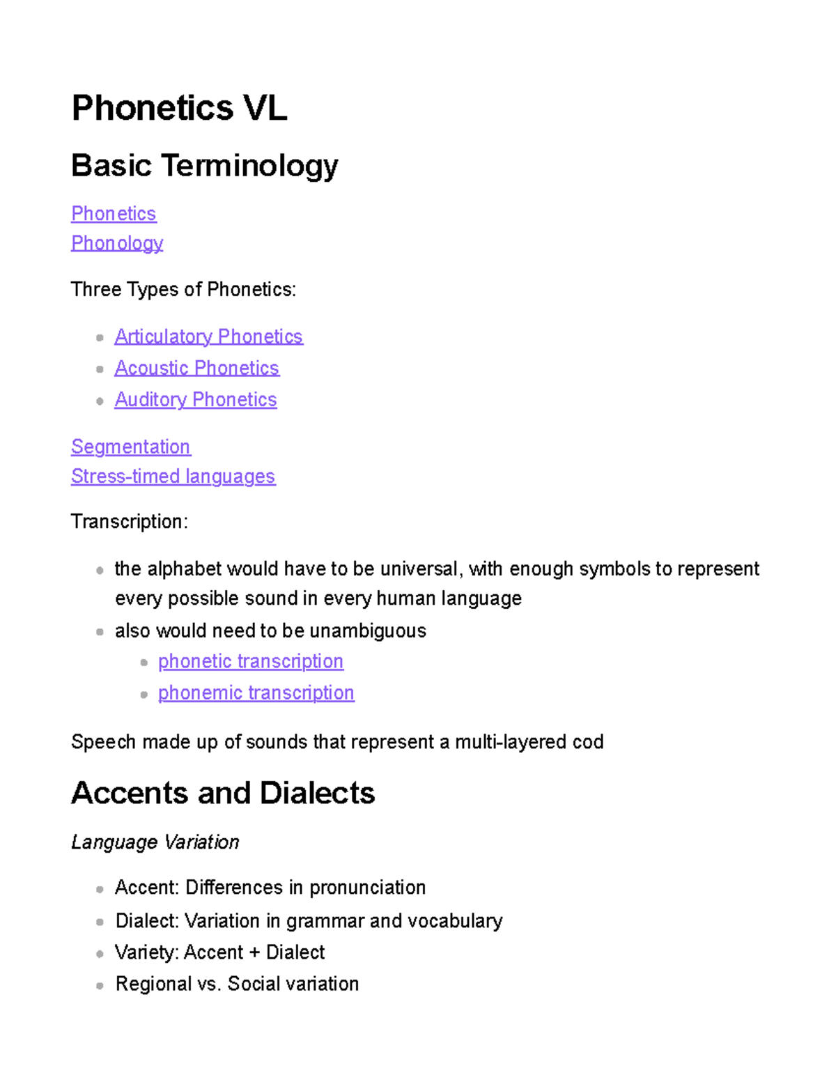 Phonetics VL - Phonetics VL Basic Terminology Phonetics Phonology Three ...