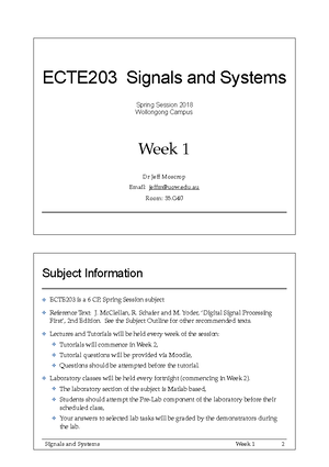 ECTE203 Tutorial 10 Solution - ECTE203 - UOW - Studocu