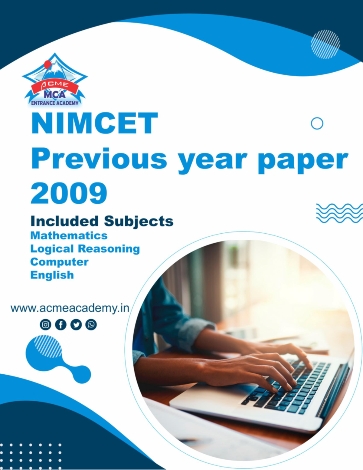 Nimcet 2009 mca entrance cuet du mca previous year paper for practice ...