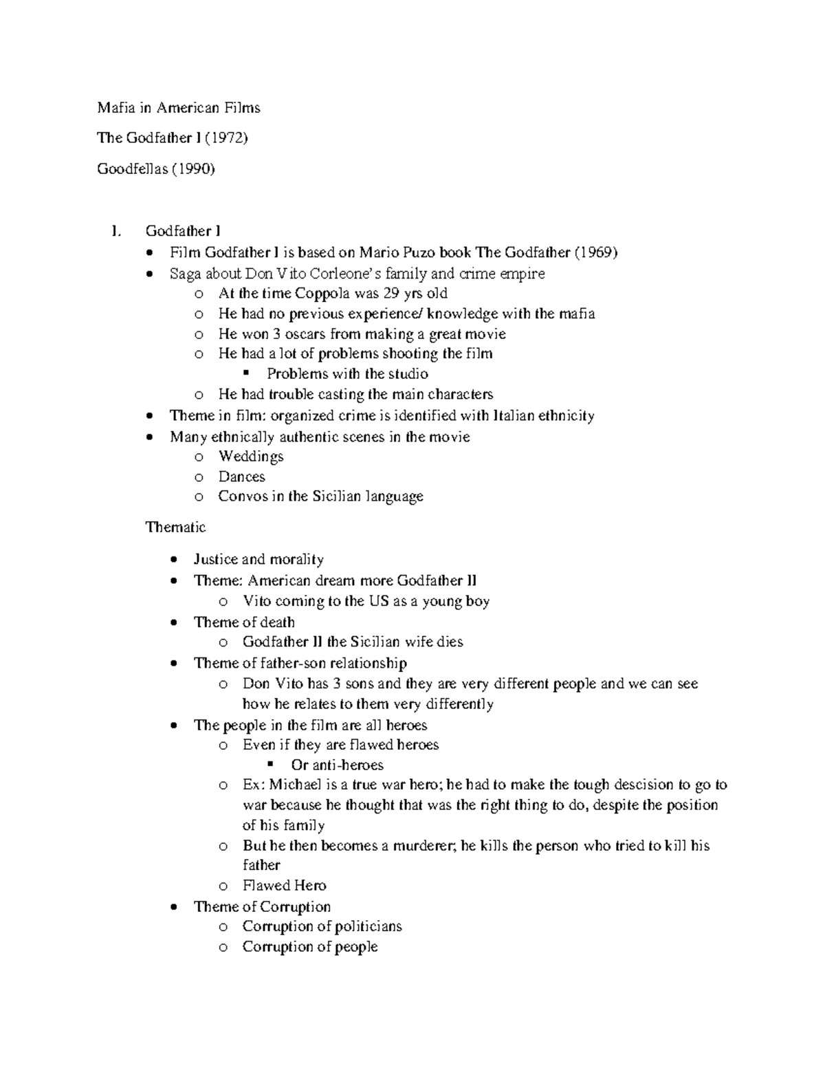 Mafia in American Films PDF - Mafia in American Films The Godfather I ...