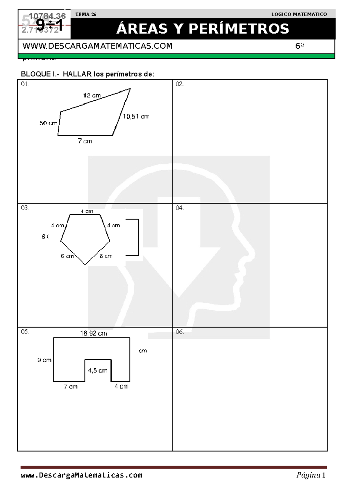 26 Áreas Y Perímetros Sexto DE Primaria - PRIMARIA DescargaMatematicas ...
