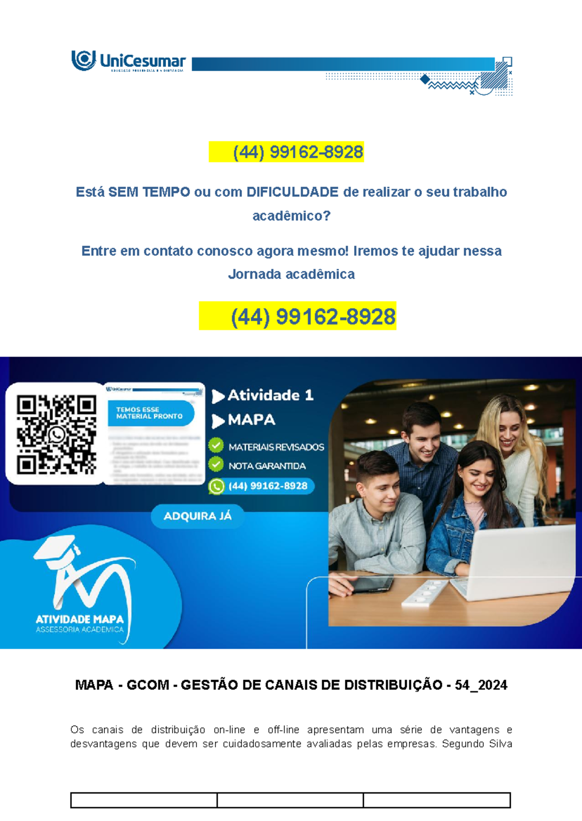 MAPA - GCOM - GESTÃO DE CANAIS DE DISTRIBUIÇÃO - 54_2024 - (44) 99162 ...