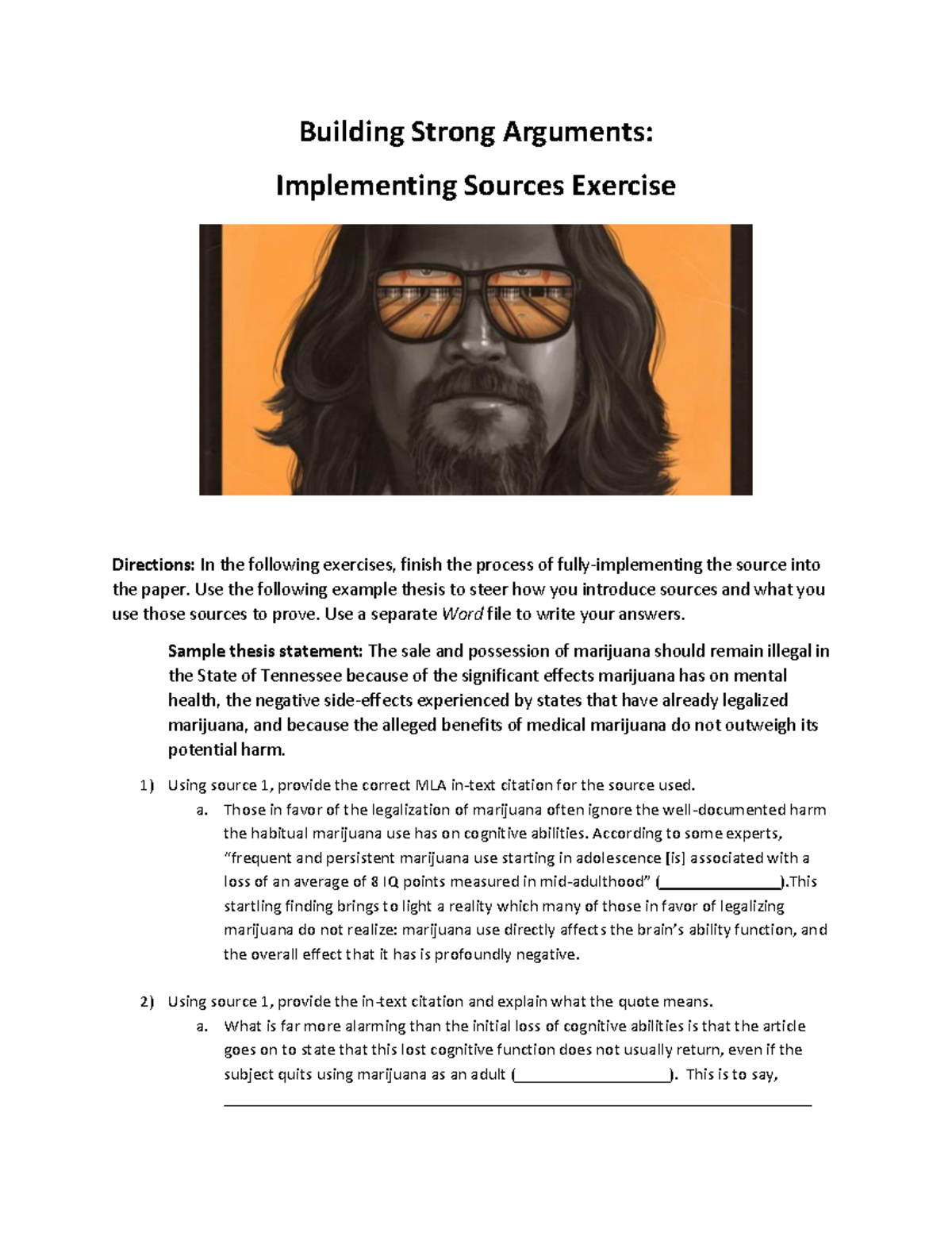 Building strong arguments - ENGL 2830 - Chatt State - Studocu