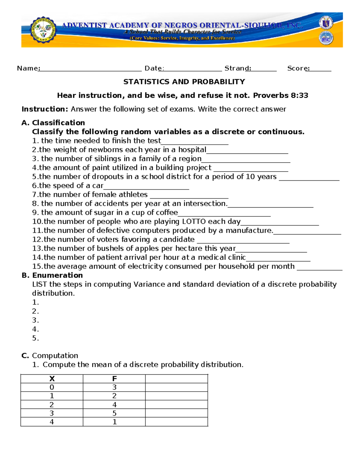 Stat( finalexam) - STATISTICS can help the students to answer the ...