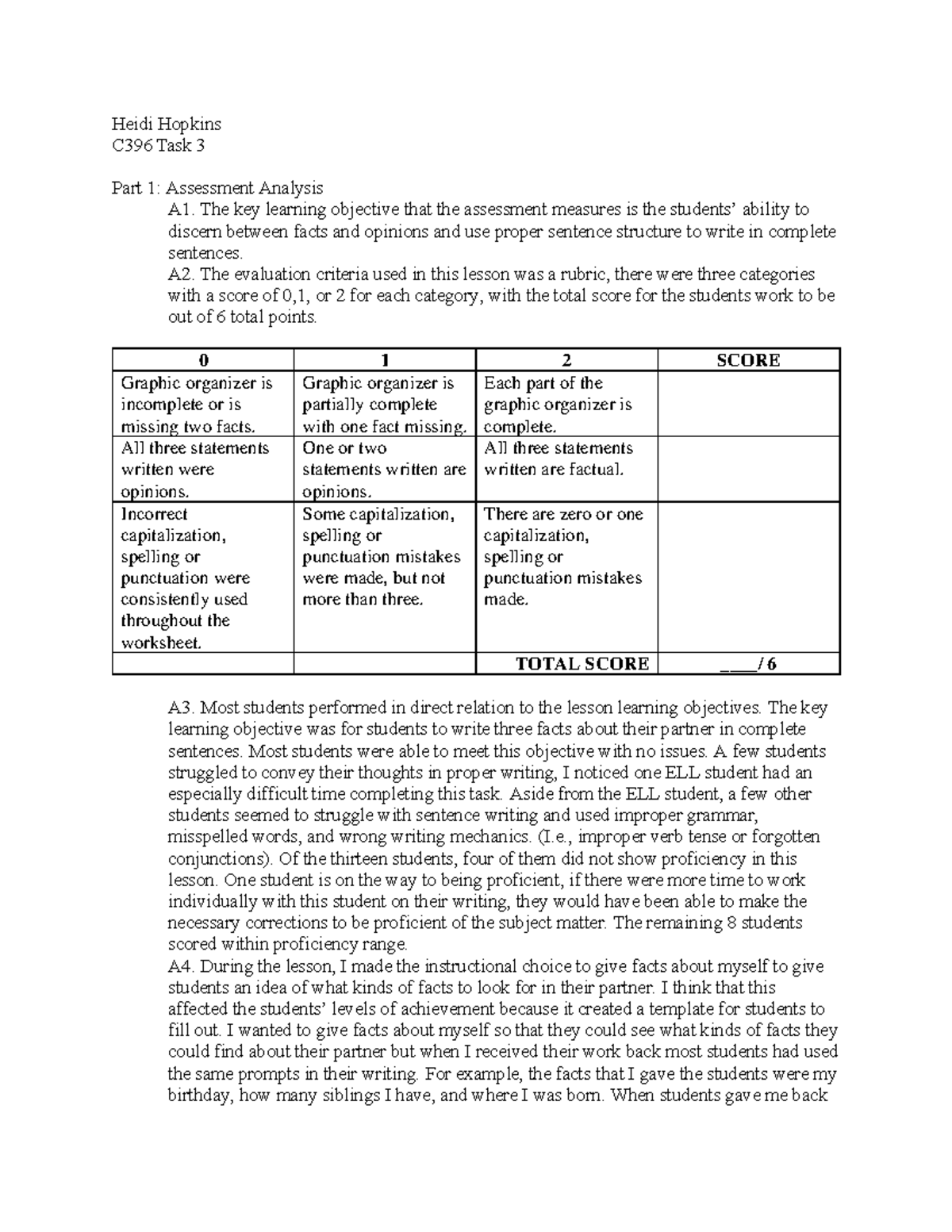 Pce task 3 - Task 3 for PCE - Heidi Hopkins C396 Task 3 Part 1 ...