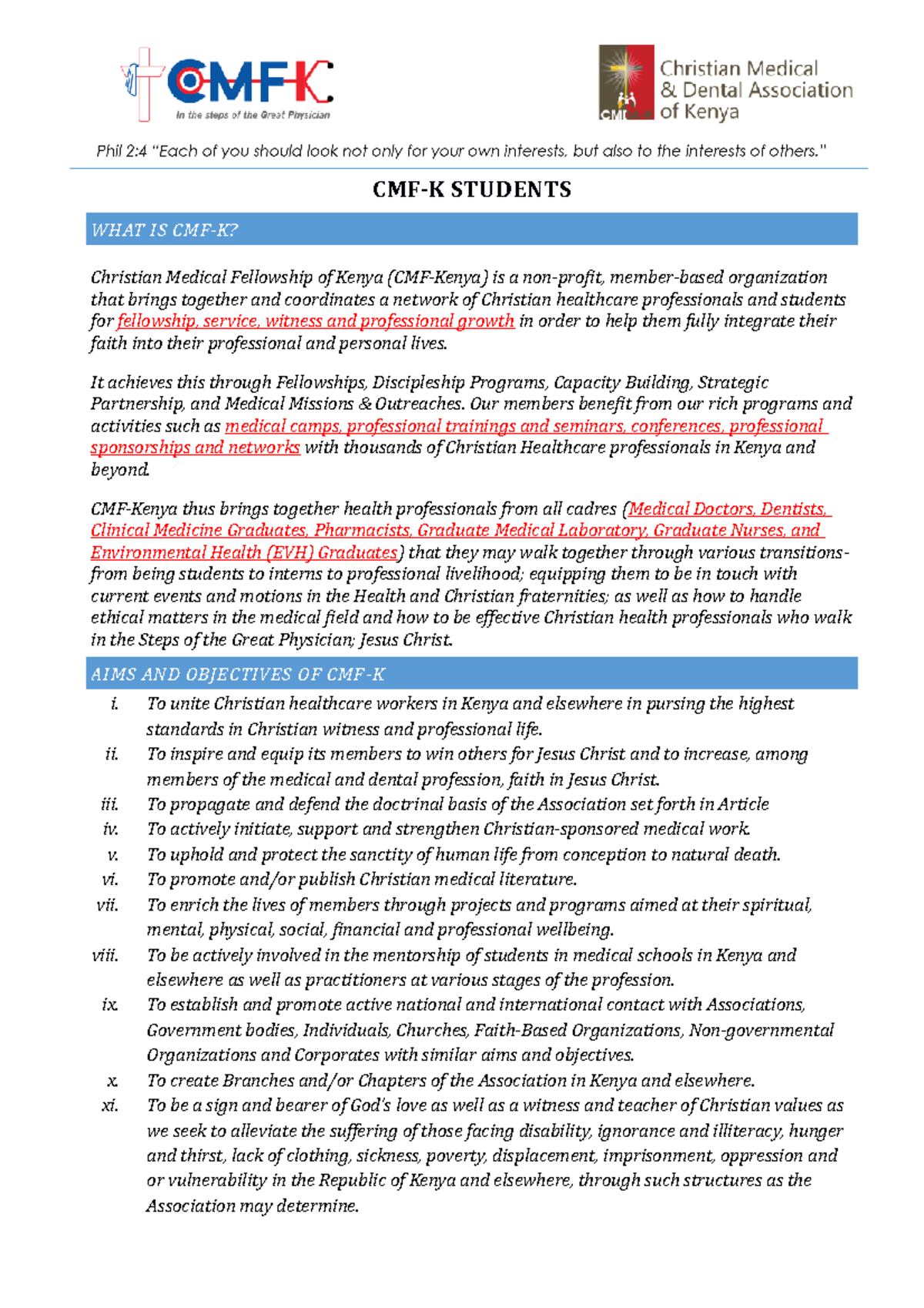 A CMF-K Student - work hard - CMF-K STUDENTS WHAT IS CMF-K? Christian ...