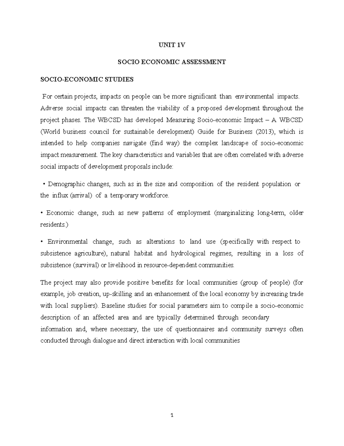 Esia Unit 4 Esia Unit 1v Socio Economic Assessment Socio Economic