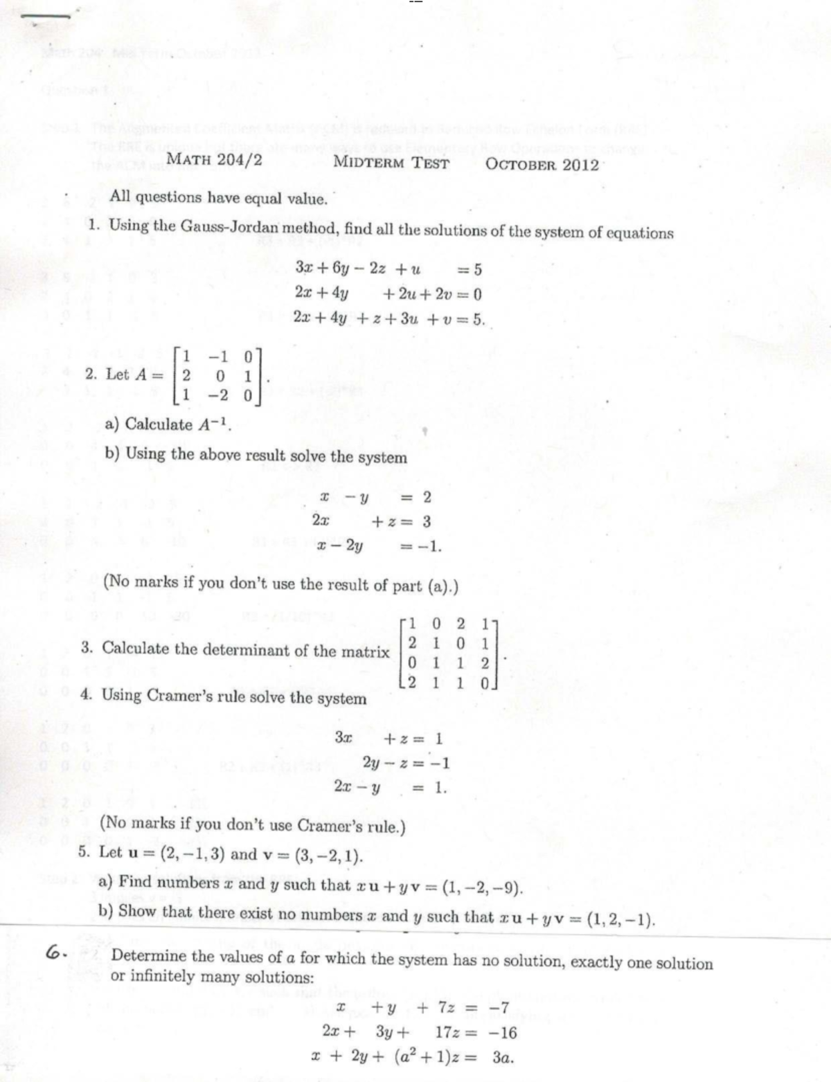 2012 Fall Midterm - with solutions - MATH 204 - lOMoAR cPSD lOMoAR cPSD ...