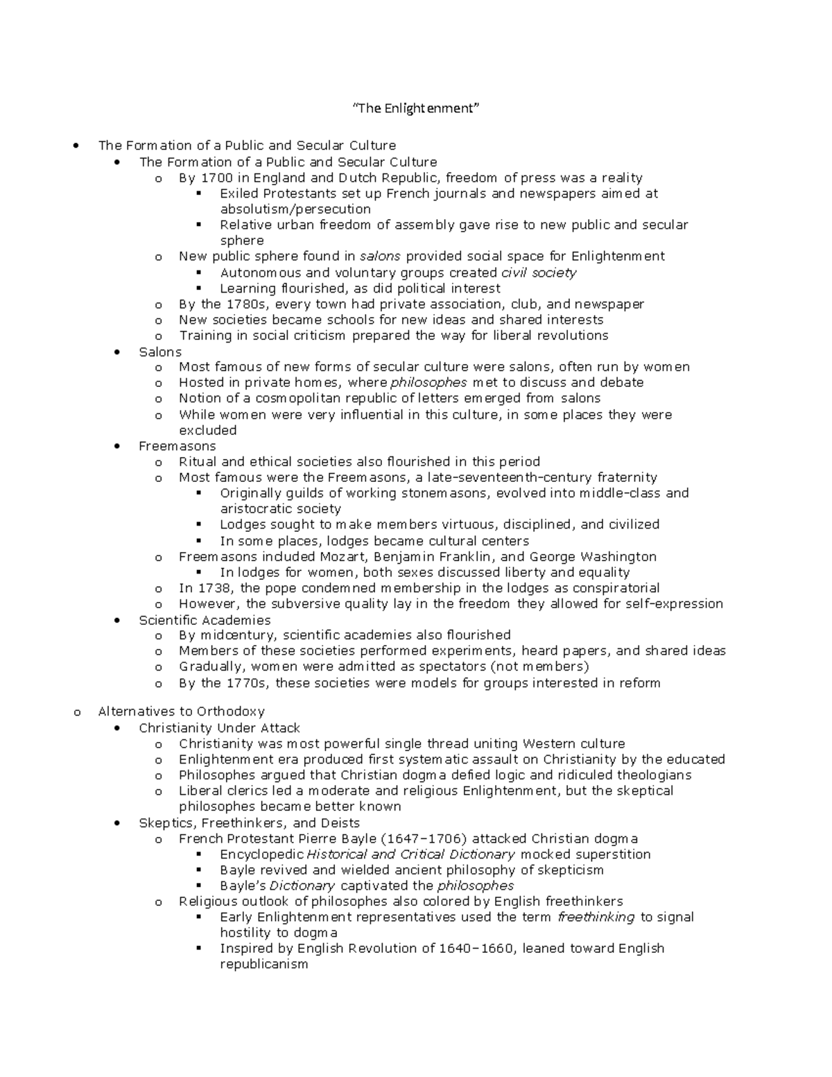 The Enlightenment - Studocu