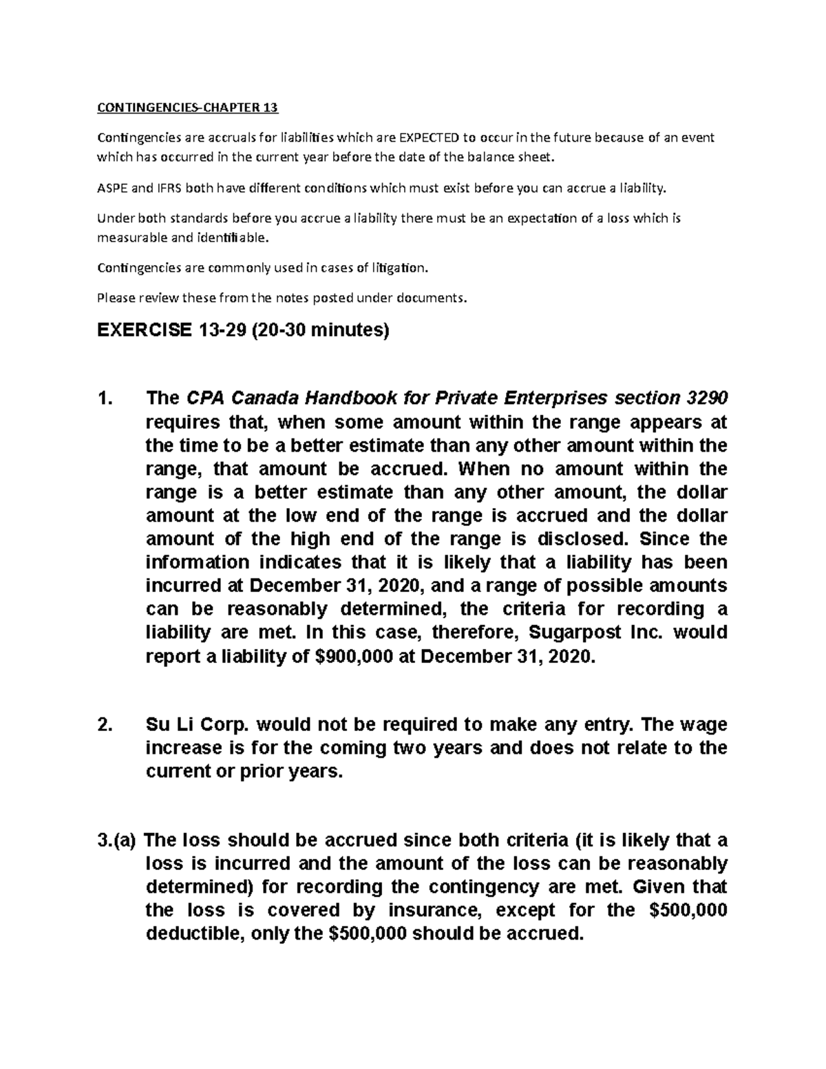 My Notes on Contingencies - CONTINGENCIES-CHAPTER 13 Contingencies are ...