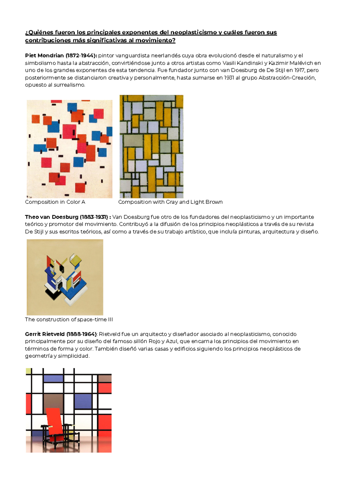 Neoplasticismo historia - ¿Quiénes fueron los principales exponentes ...