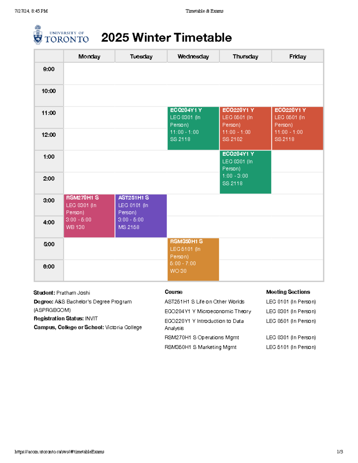 2nd year winter rotman example timetable - 7/27/24, 8:45 PM Timetable ...