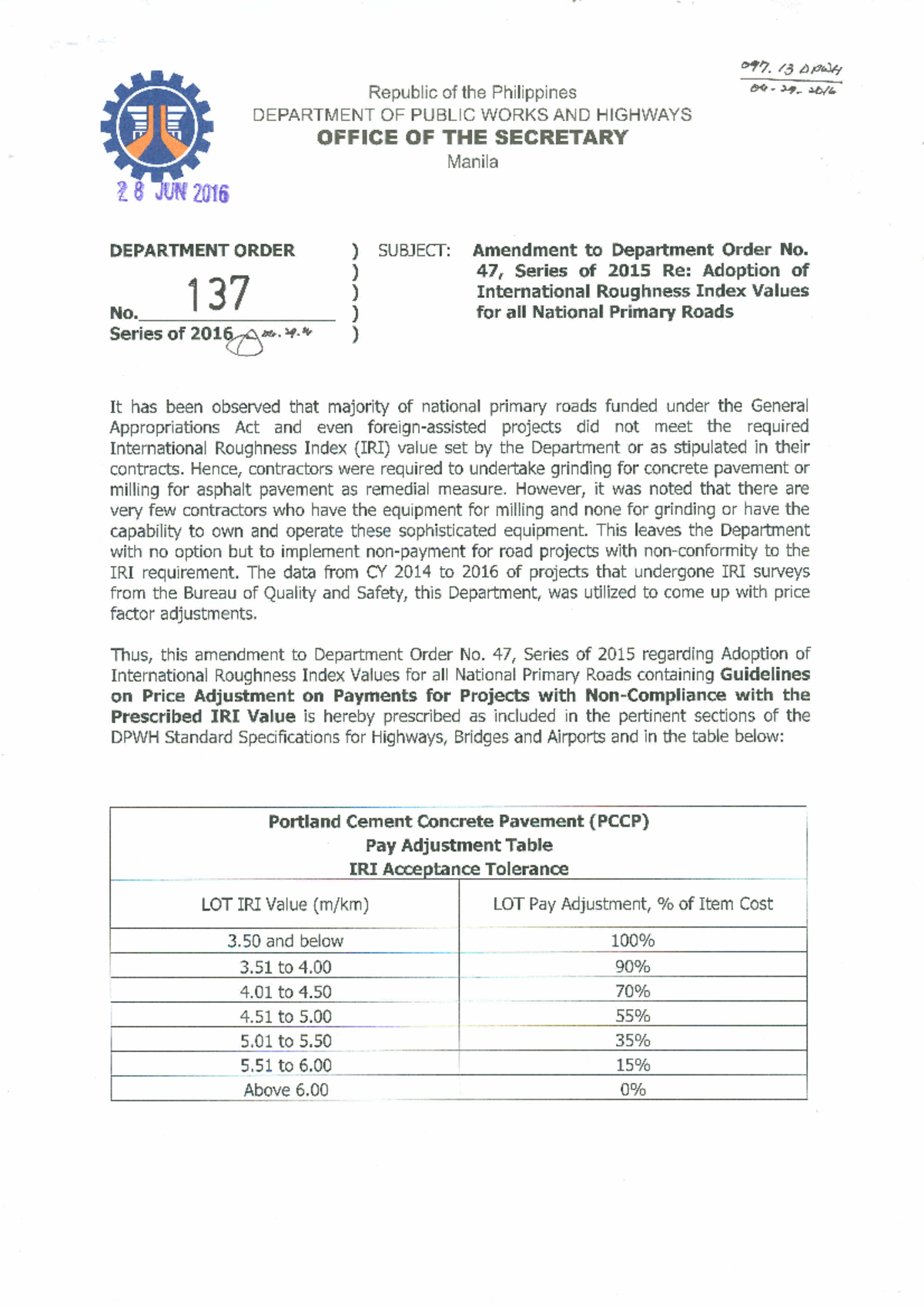 DO 137 s2016 - good read - Republic of the Philippines DEPARTMENT OF ...