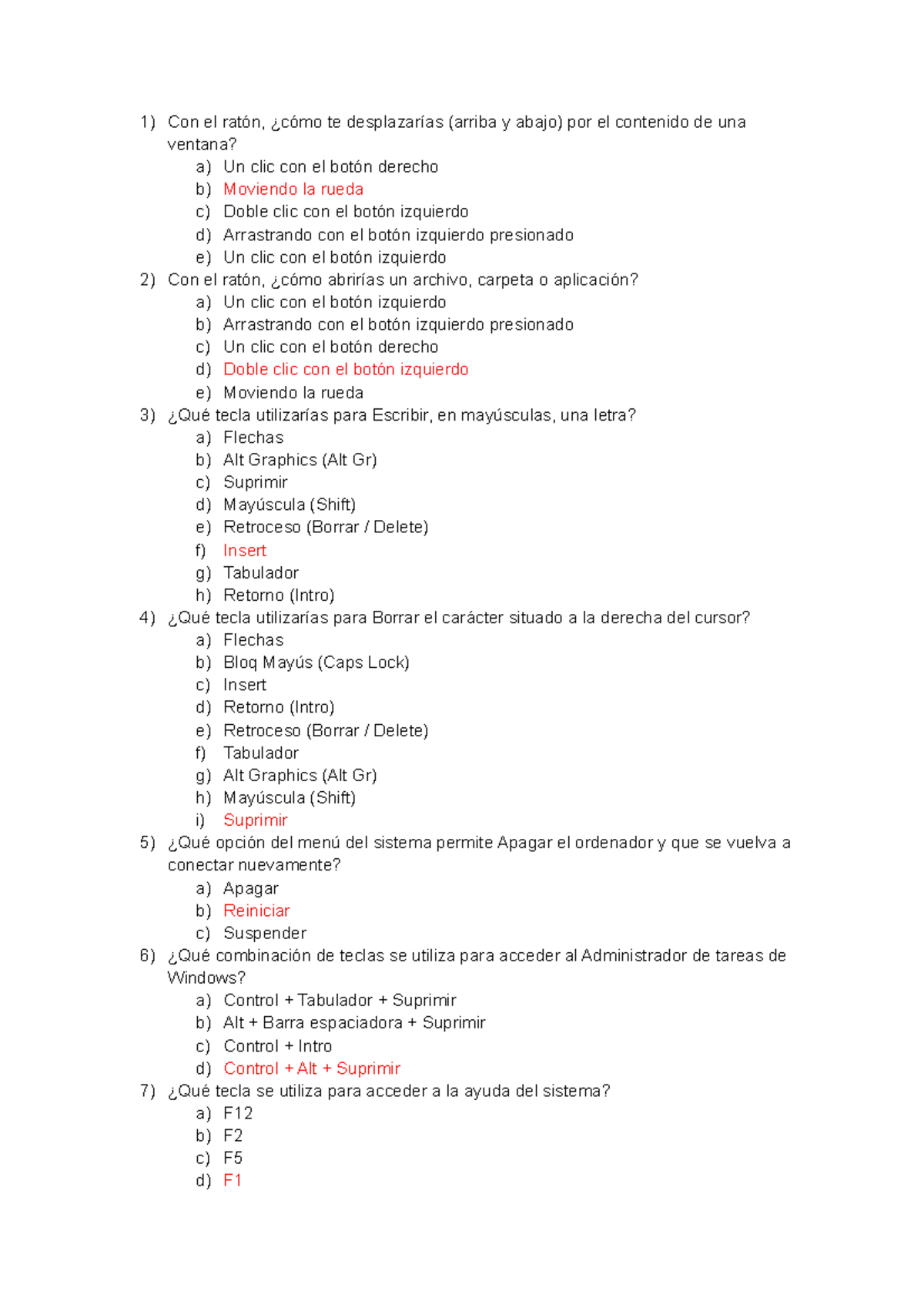 Practica 3 - informatica - Con el ratón, ¿cómo te desplazarías (arriba y abajo) por el contenido ...