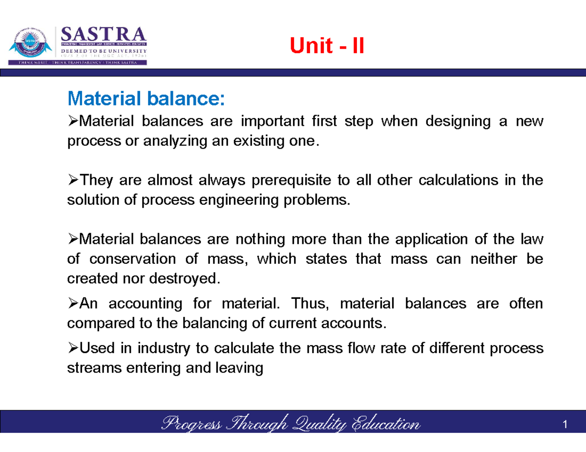CHE101-Lect-16 - process calculations notes - Unit - II Material ...