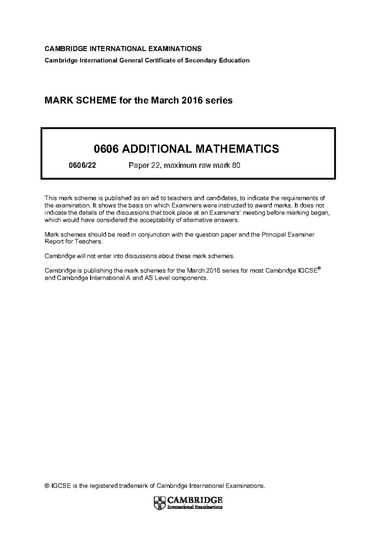0606 m16 ms 22 - Past additional mathematics paper one can use for ...