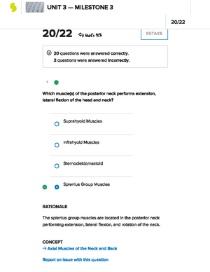 Anatomy exam 4 - milestone 4 - UNIT 4 MILESTONE 4 RETAKE i 24 questions ...