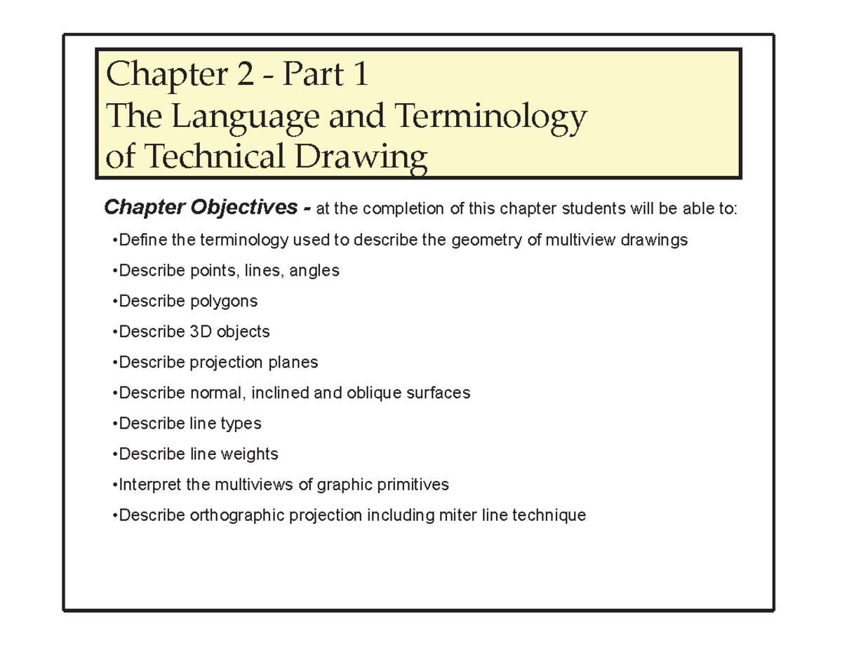 Terminology of basic drawing p1 - Chapter 2 - Part 1 The Language and ...