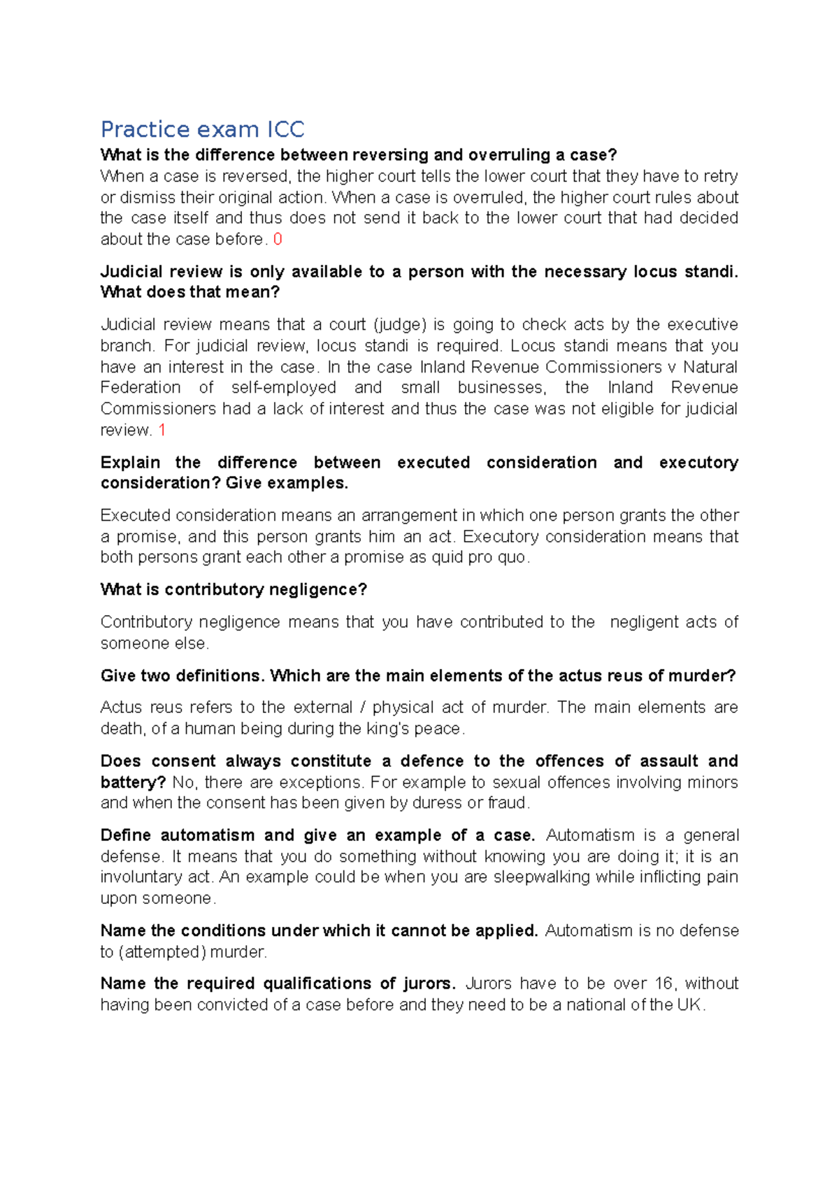 Practice exam ICC - Practice exam ICC What is the difference between ...