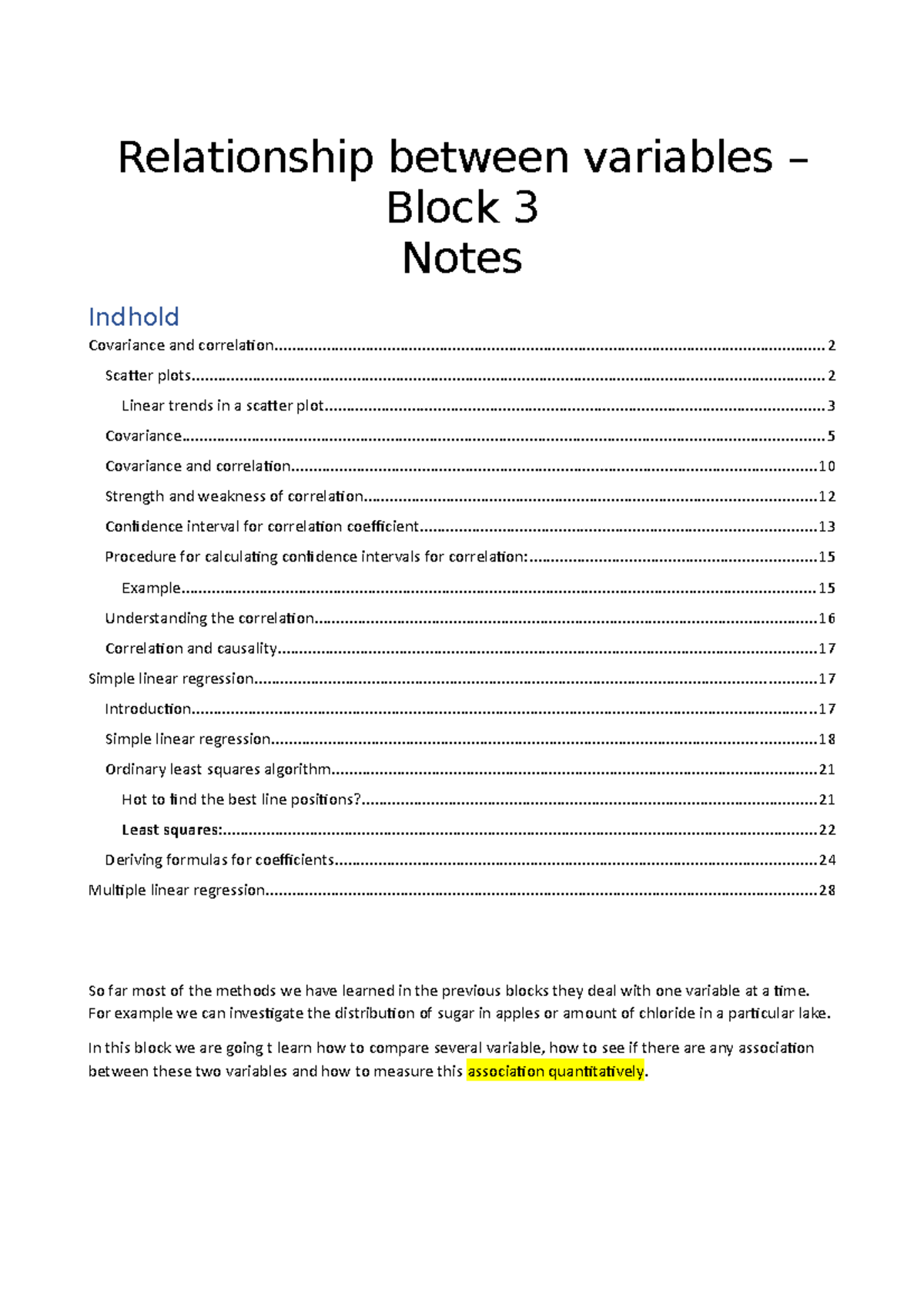 Relationship between variables notes docx - Relationship between ...