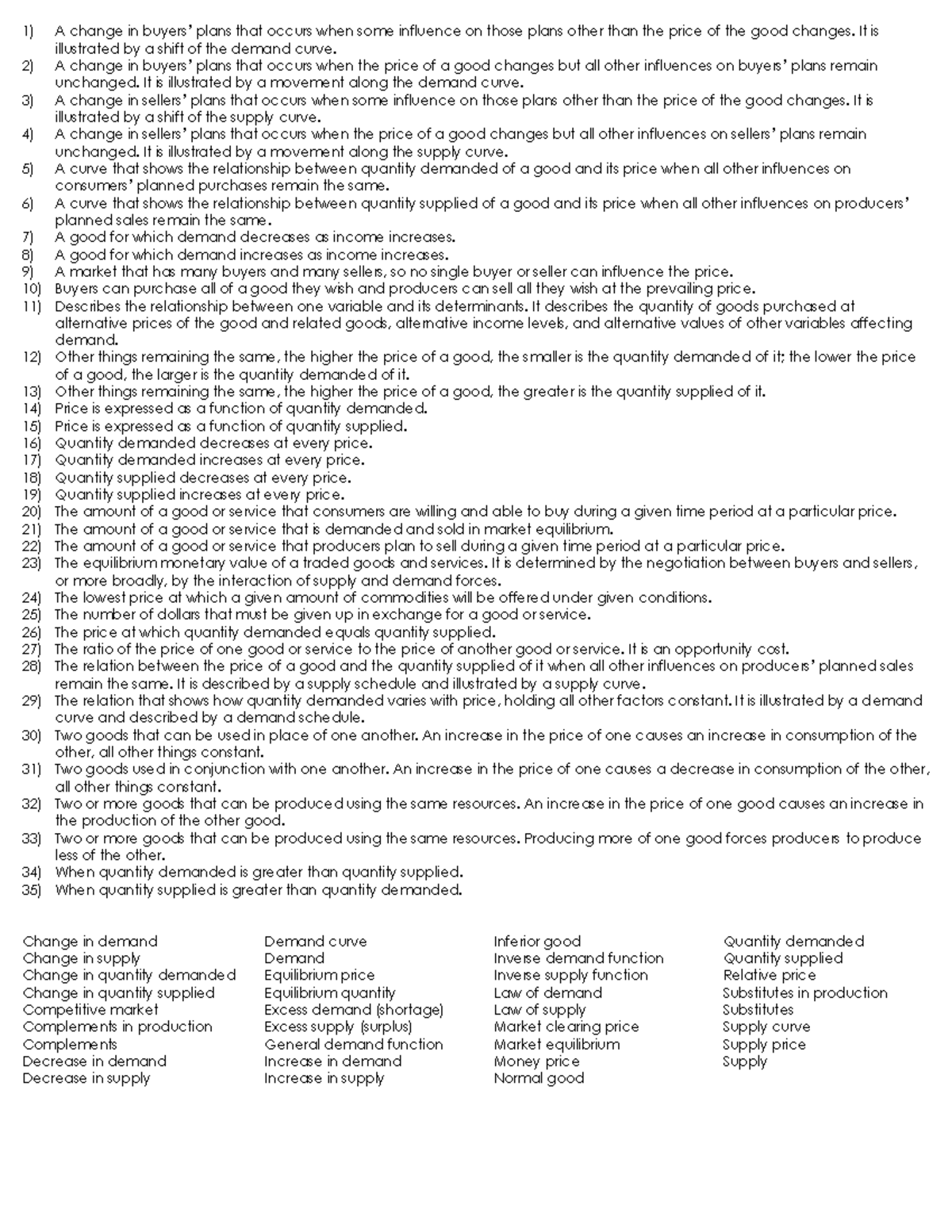 Ch 03 – Dn S – Matching Definitions – Extended – PDF - A change in buyers’ plans that occurs ...