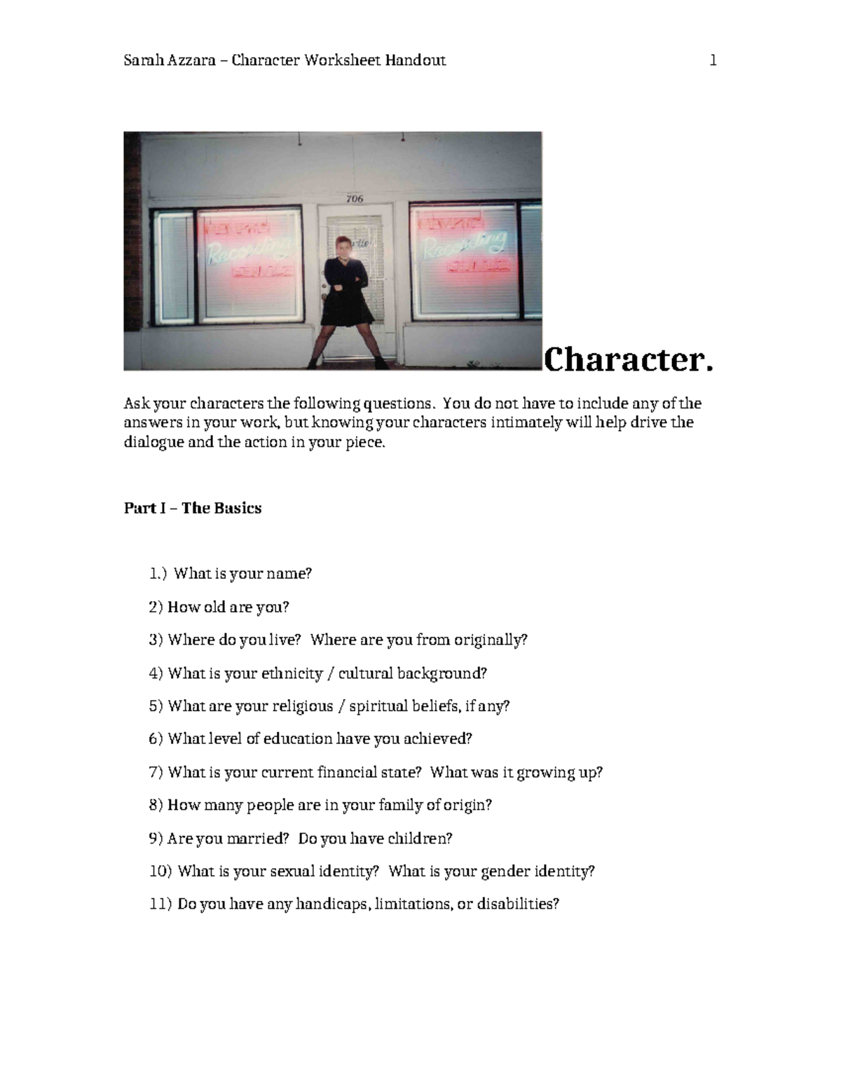Character Worksheet (2) (2) - Sarah Azzara – Character Worksheet ...