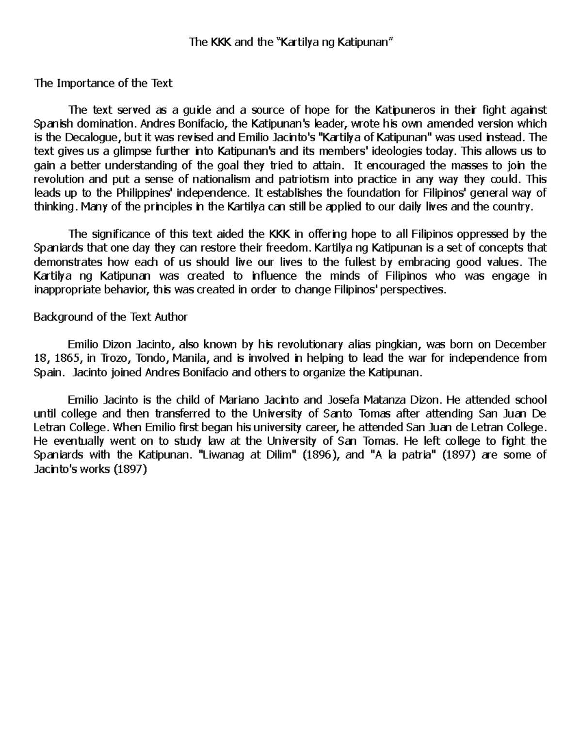 The KKK and the - KKK assignment it is the summary and insights of our ...