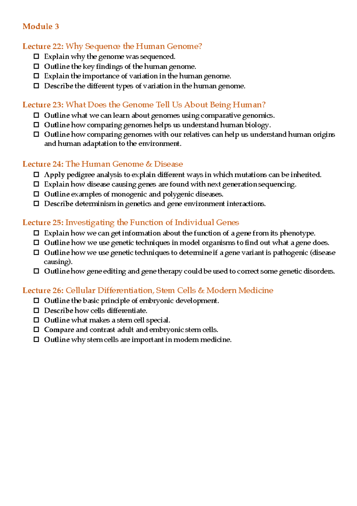 CELS Lecture Objectives - Module 3 - Module 3 Lecture 22: Why Sequence ...