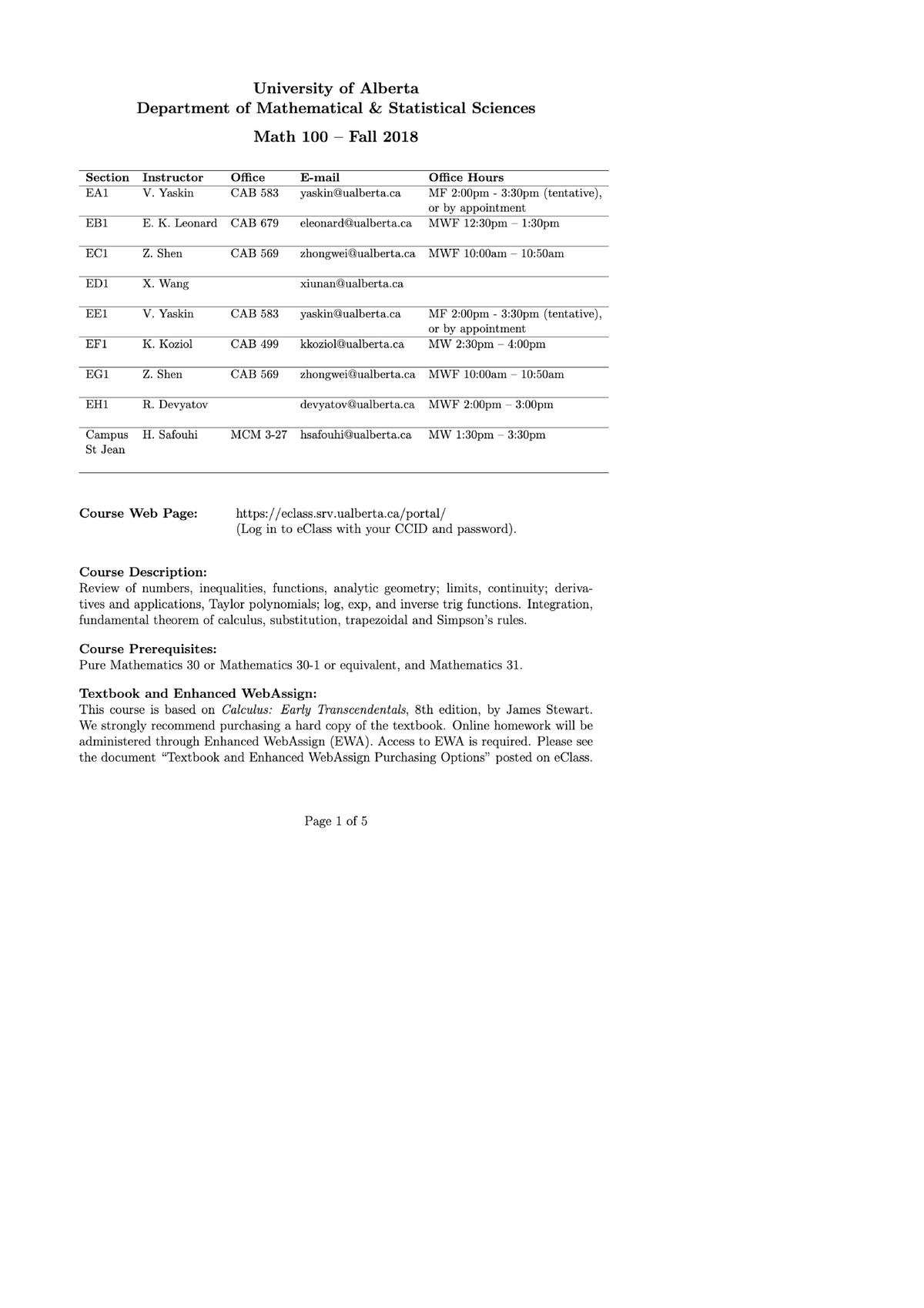 Math100 Fall2018 Common Outline - Math100 - Studocu