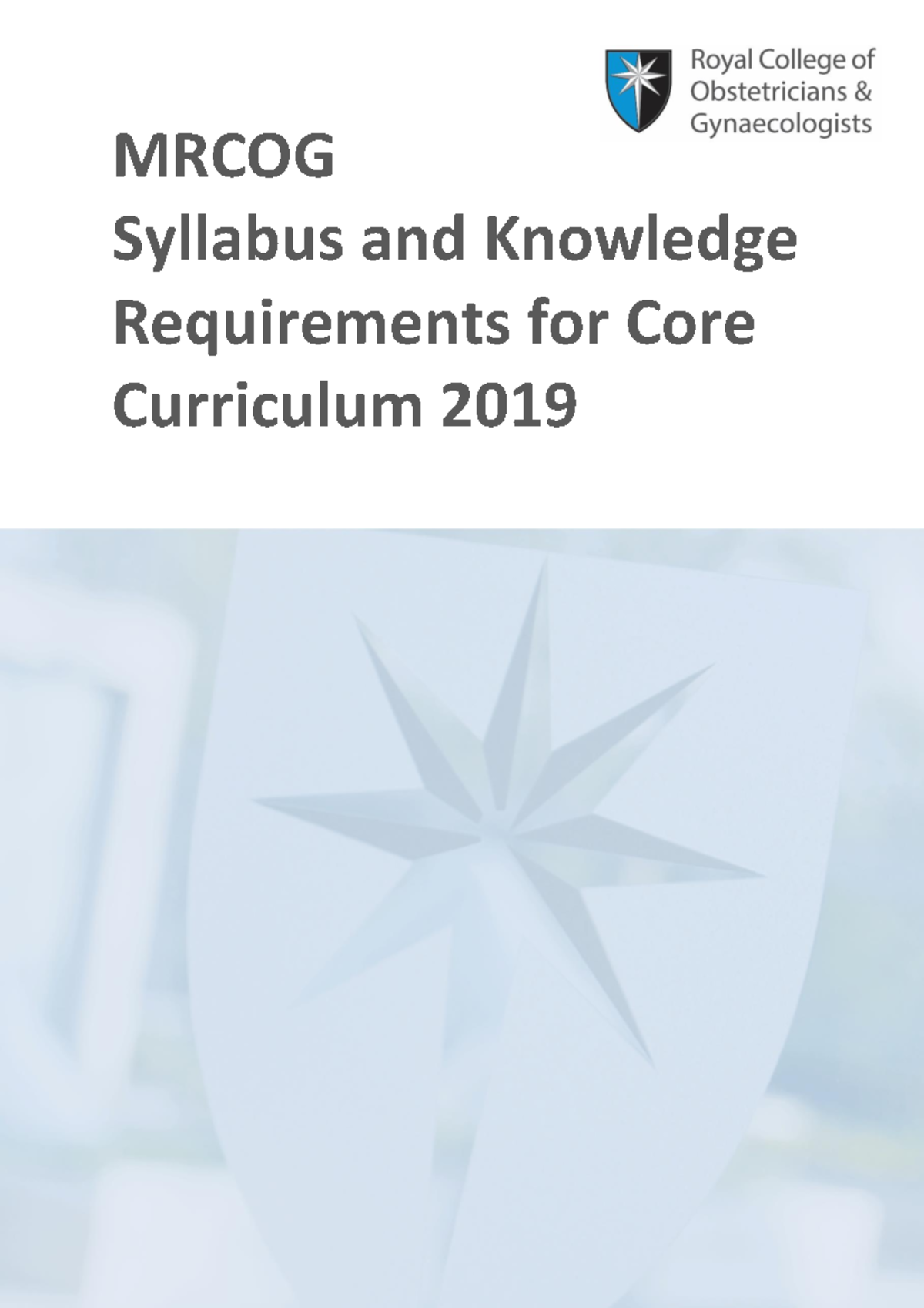Mrcog syllabus curriculum 2019 - MRCOG Syllabus and Knowledge ...