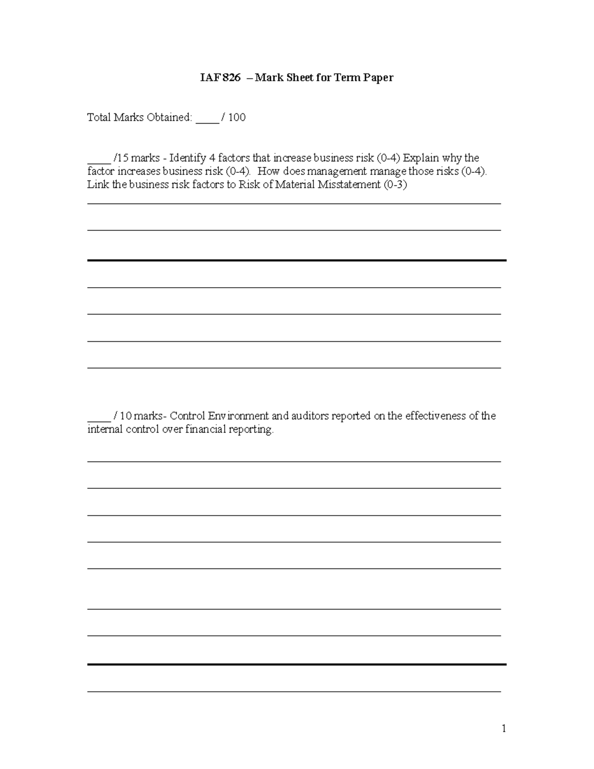 Marking Sheet Notes For Assignment IAF 826 Mark Sheet For Term marking-sheet-notes-for-assignment-iaf-826-mark-sheet-for-term
