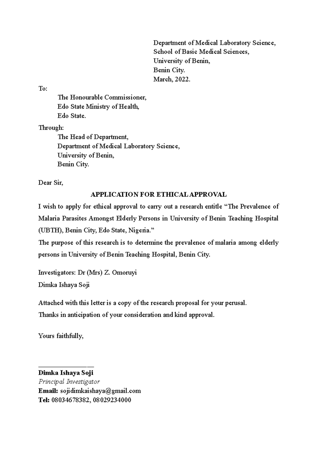 23 NOV - Research Proposal March - Department of Medical Laboratory ...