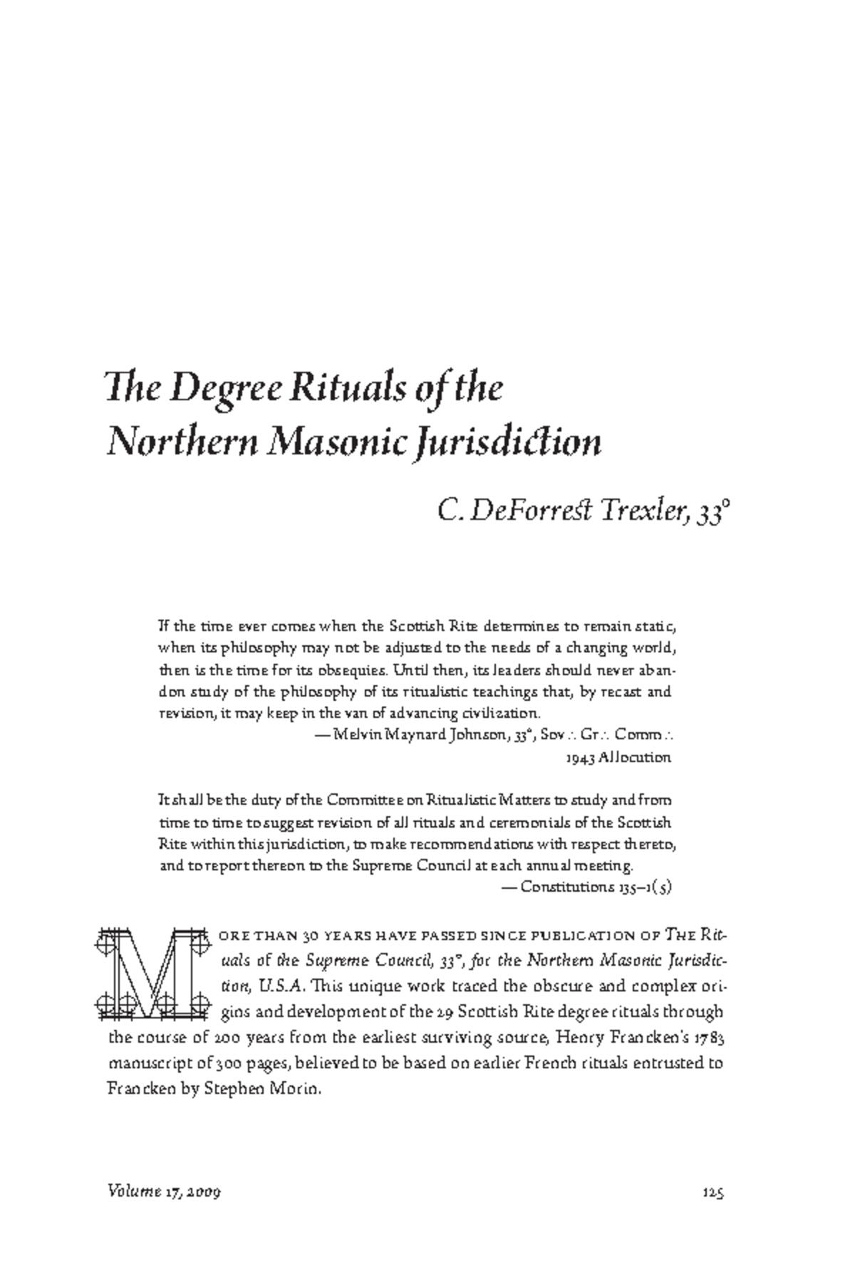 Degree Rituals of the Norther Masonic Jurisdiction - DeForrest Trexler ...