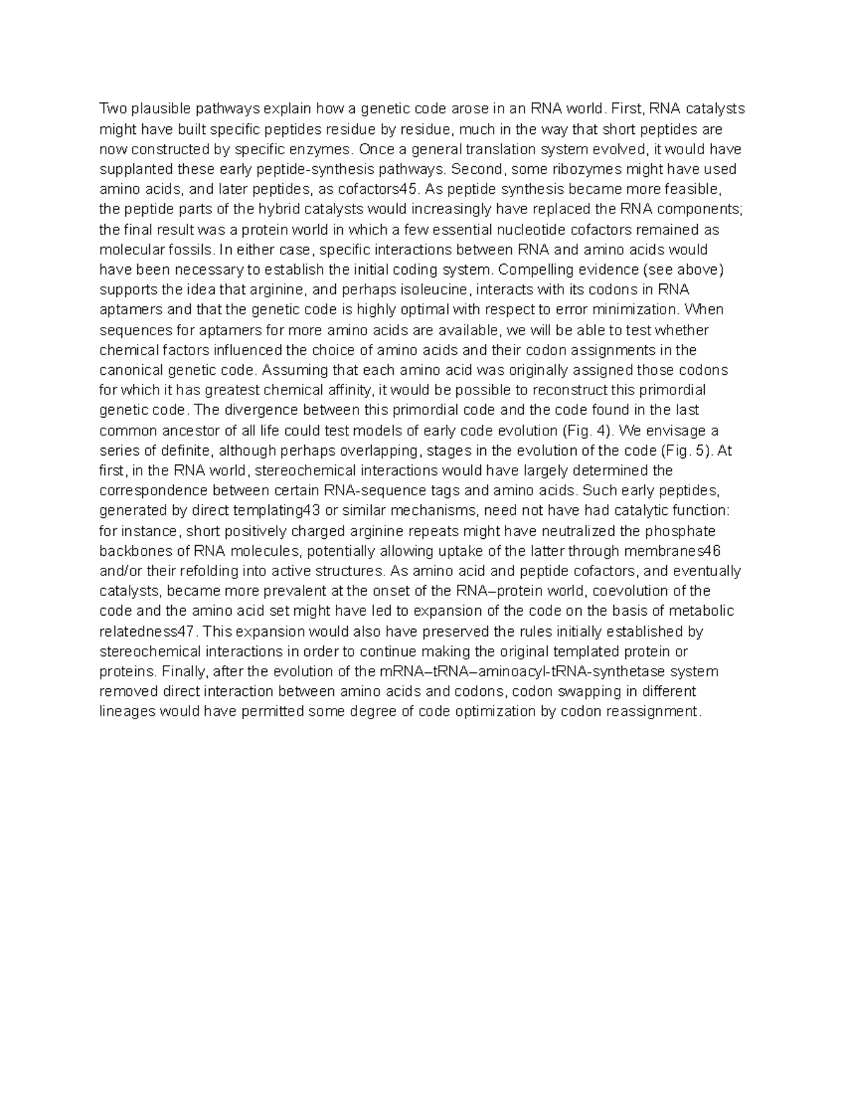 Genetic Code 11 Two Plausible Pathways Explain How A Genetic Code Arose In An Rna World First