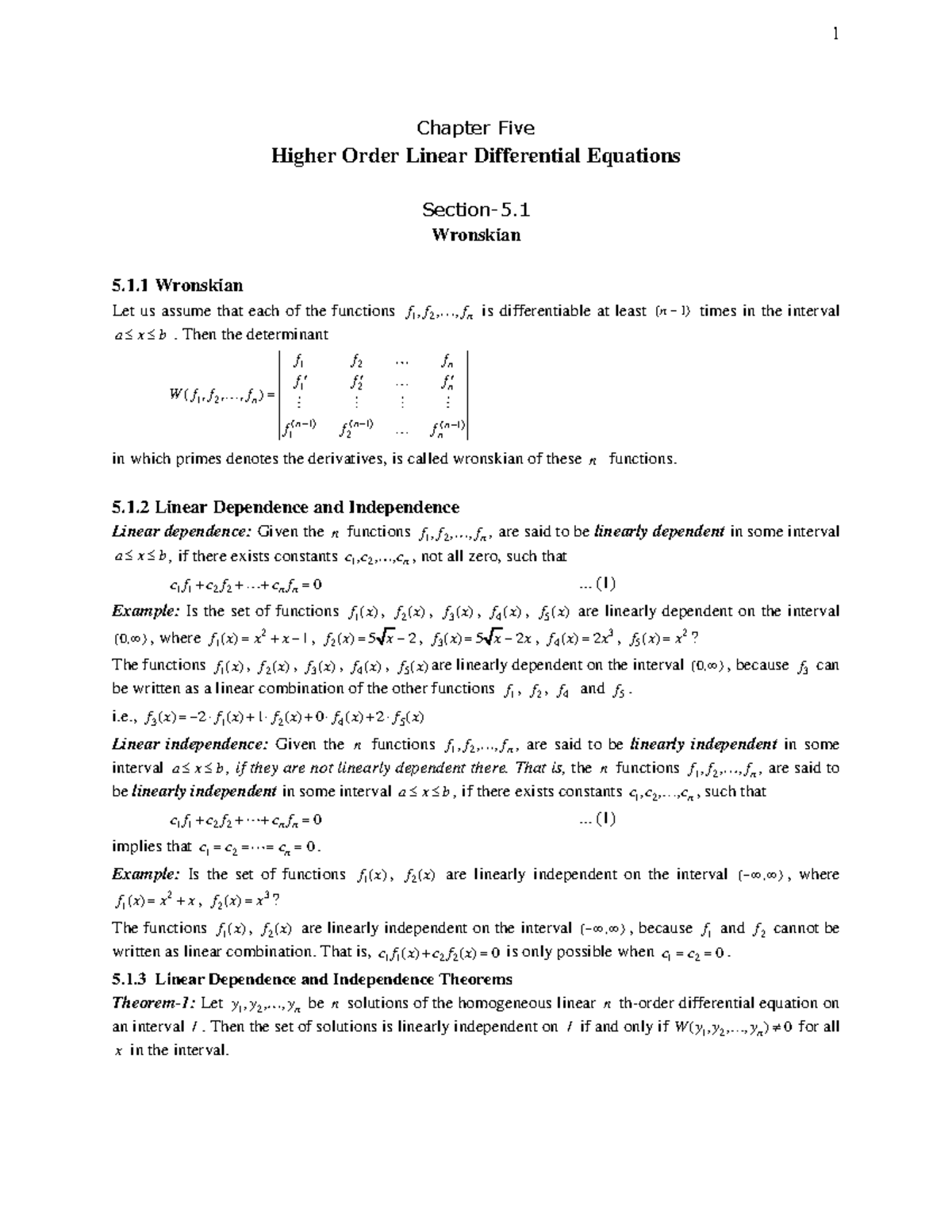 Chapter 5 - assignment for mat102 - Differential Equations and Special Functions - Studocu