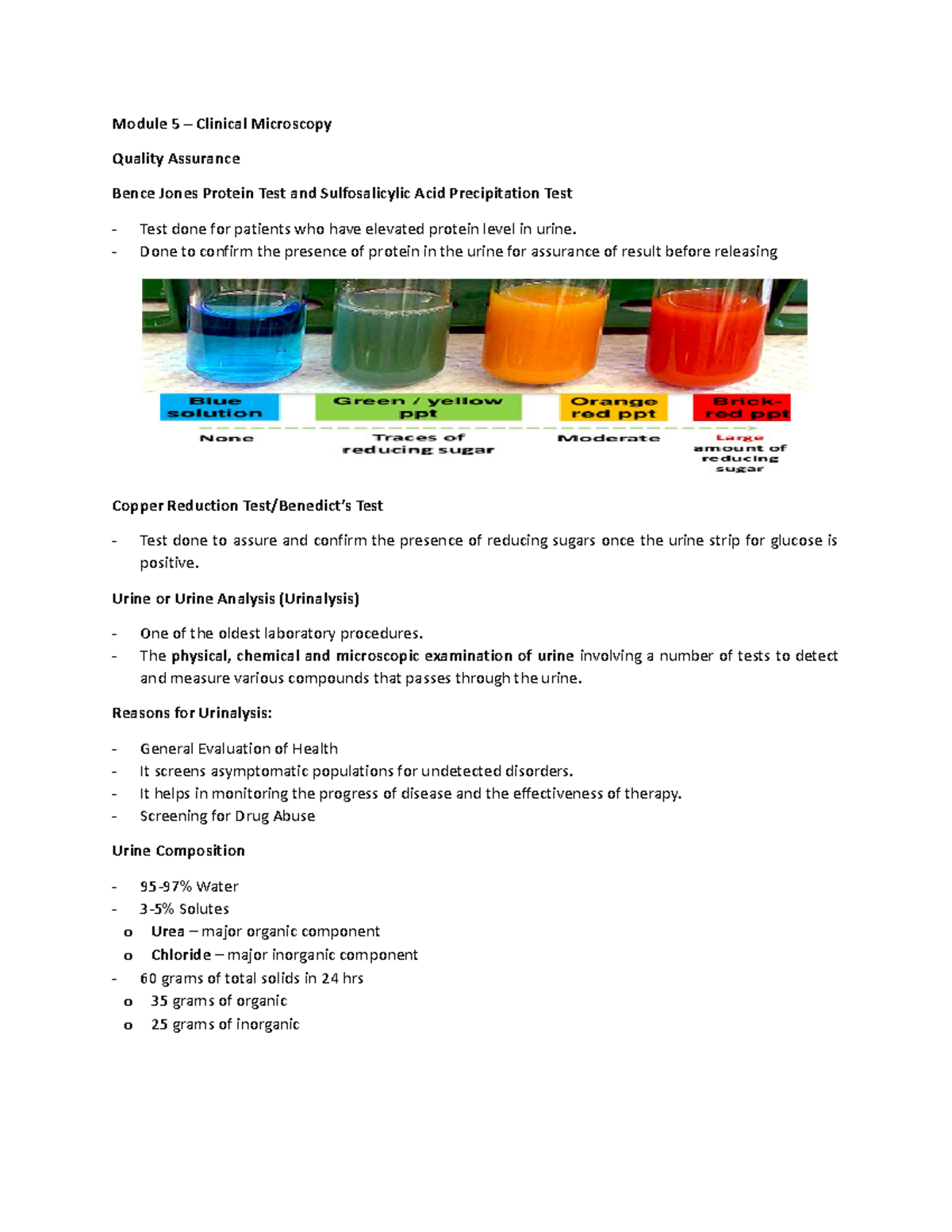 Clinical Microscopy - Fecalysis and Urinalysis - Module 5 – Clinical ...