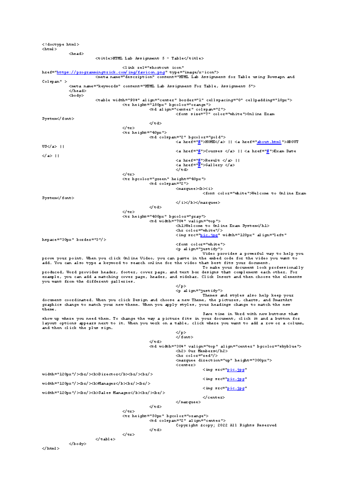 Doctype html - Nothing - HTML Lab - Studocu