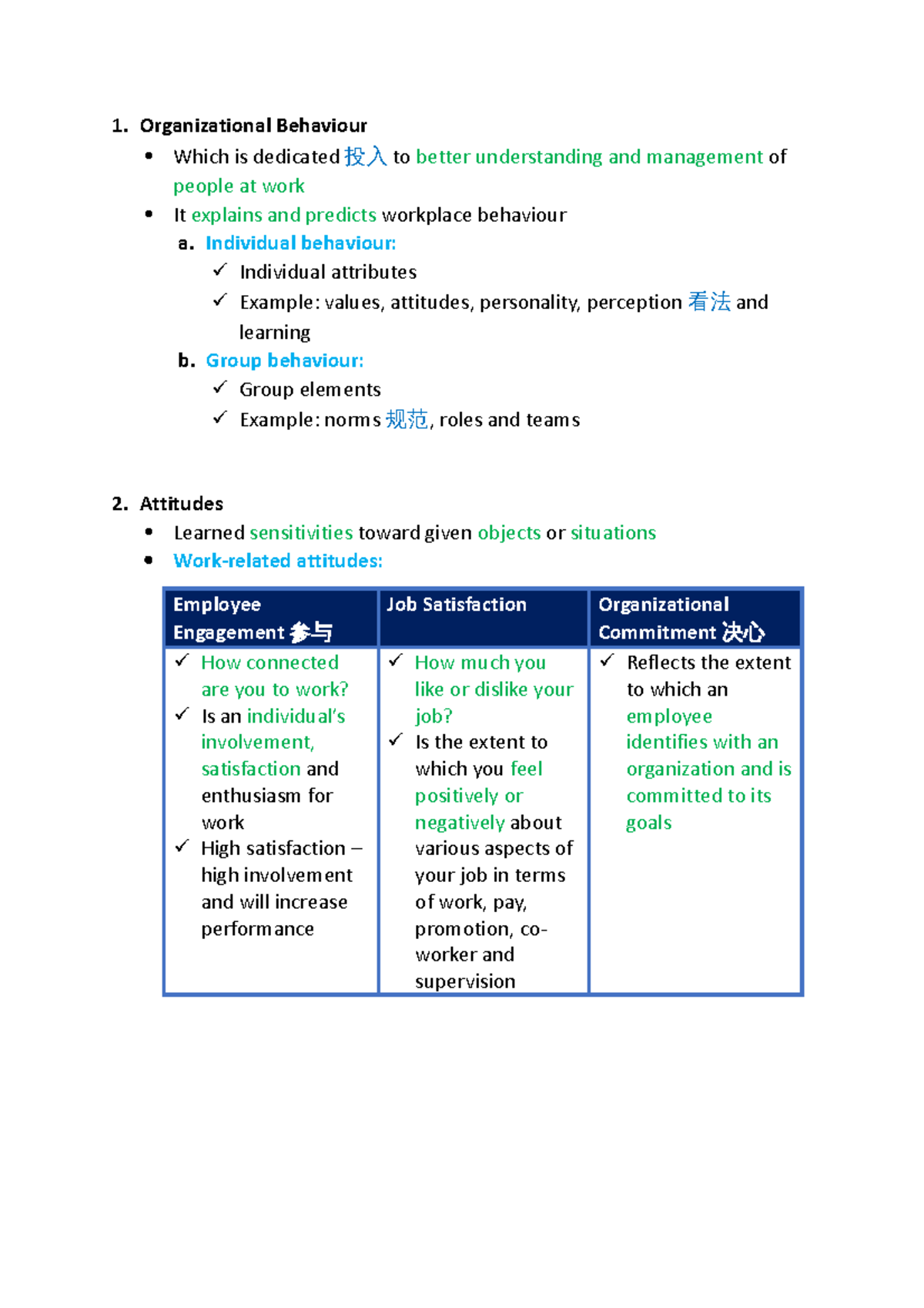 TOIC 7 UTAR 2023 - Organizational Behaviour Which is dedicated 投入 to ...