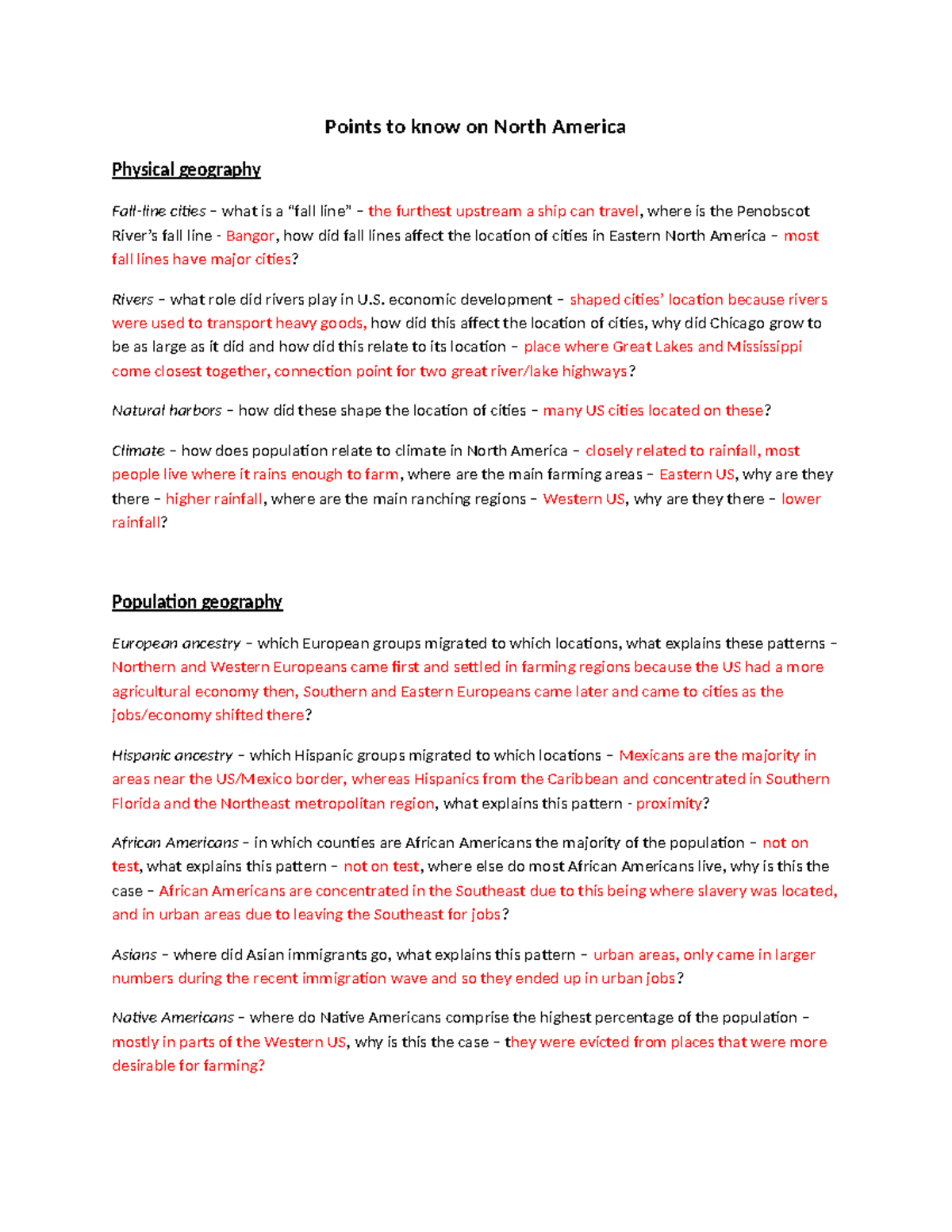 Notes on North America - Points to know on North America Physical ...